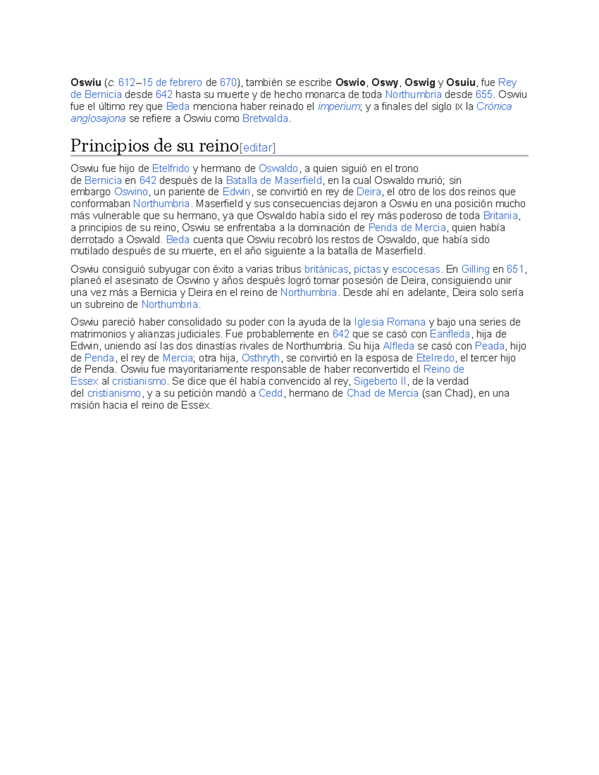 Oswiu - Historia Universal (HIS-01) - Oswiu (c. 612 – 15 de febrero de ...