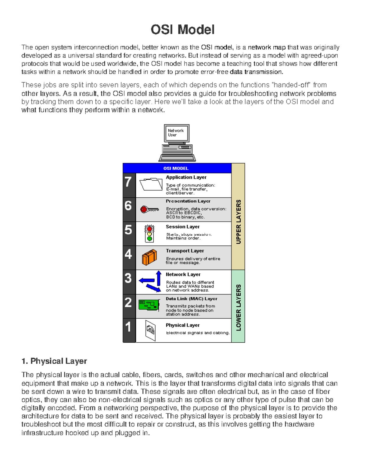OSI Model Topic 2.1.3 - Network Protocols Part2 - OSI Model The open ...