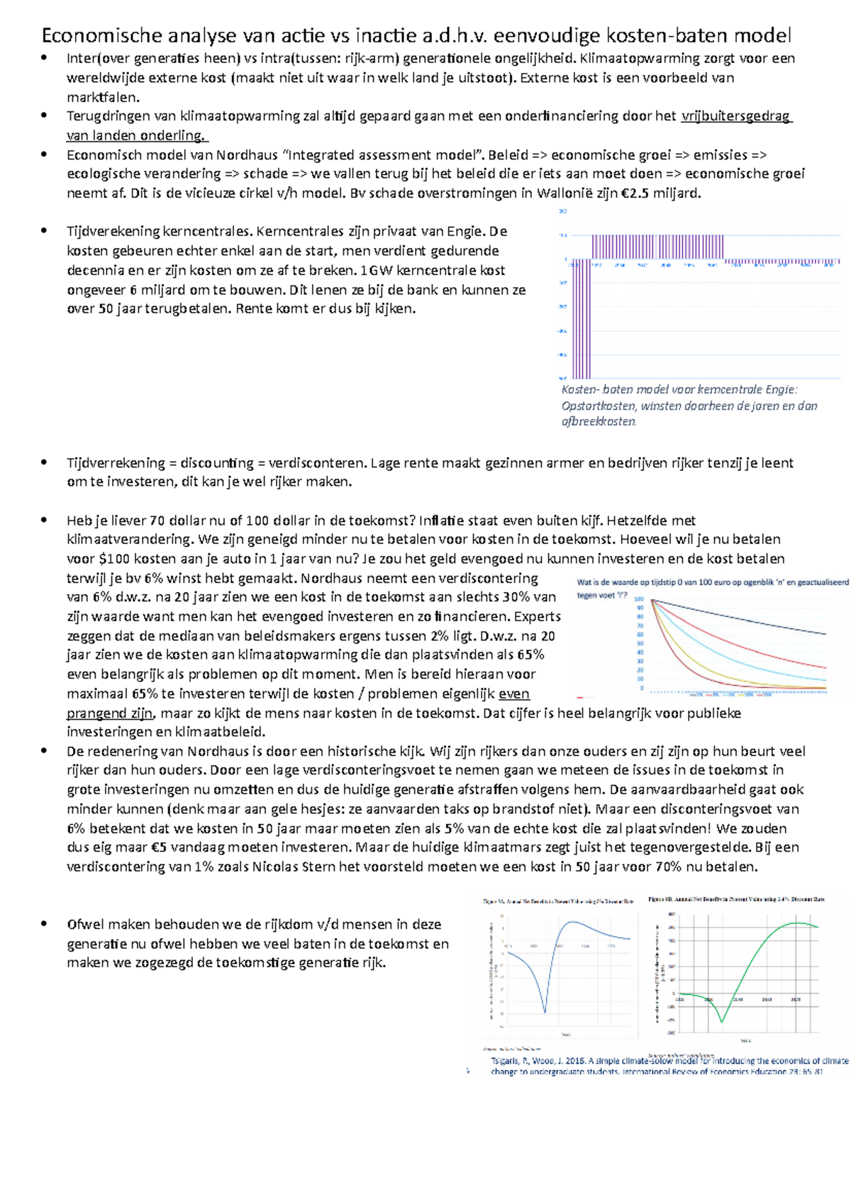 Klimaatverandering Les 3: Economische analyse van actie vs inactie a.d ...