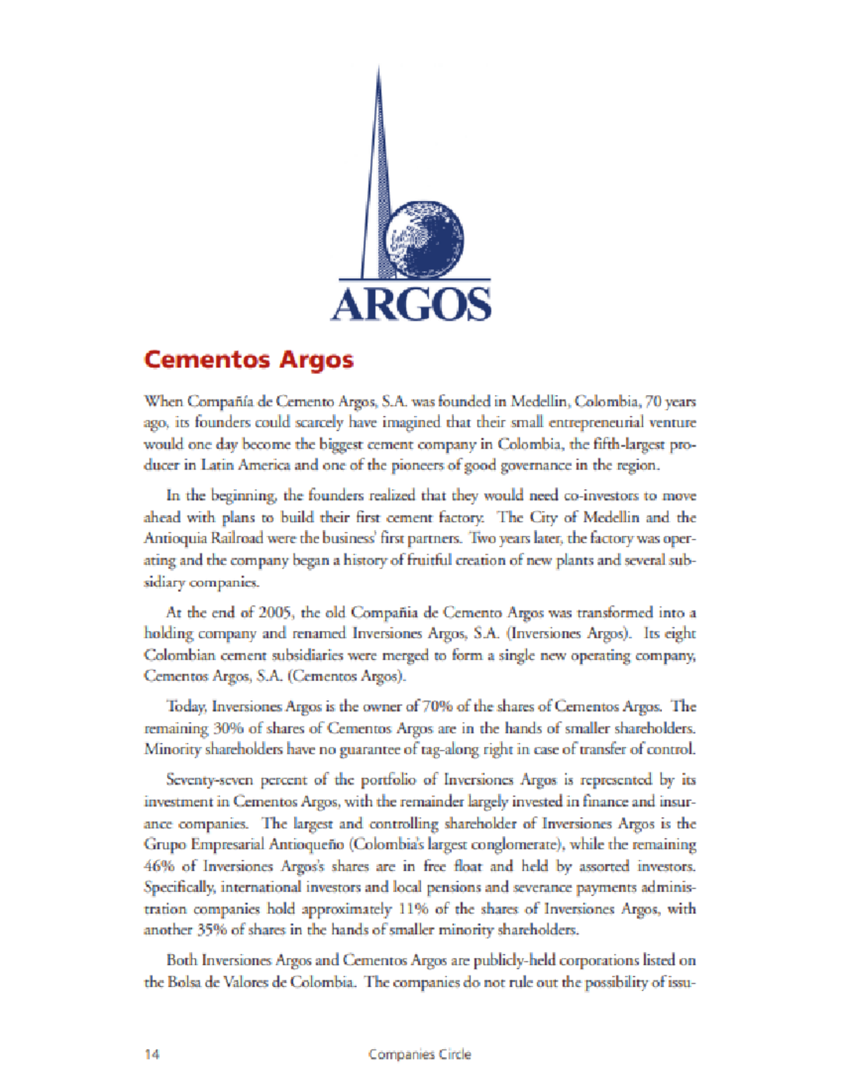 Cementos Argos Case Study - Accountancy - Studocu