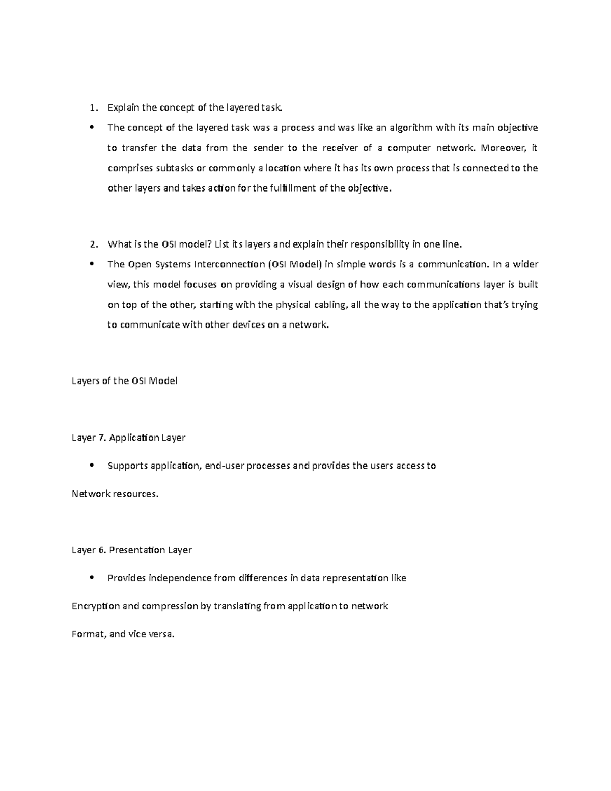 Doc7 - Doc7 - Explain the concept of the layered task. The concept of ...