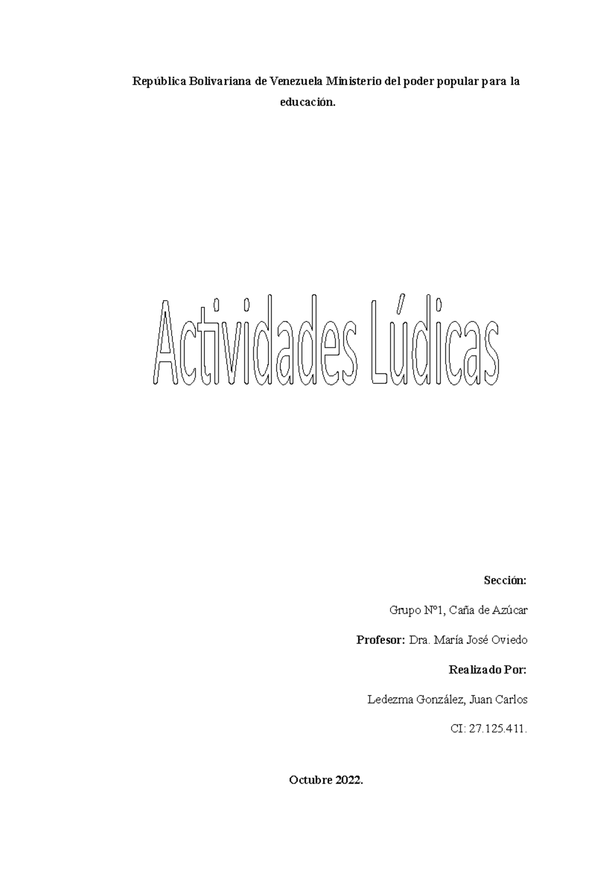 Actividades ludicas - klasfdsa fsaf sfasf asdfsafsasfa - República ...