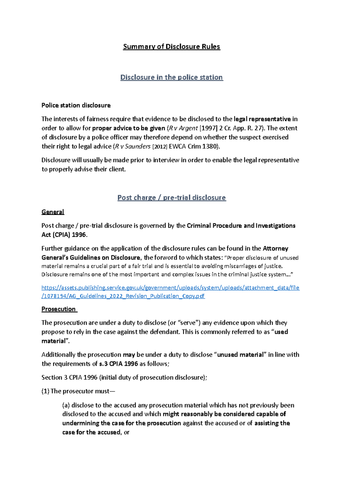 Disclosure Rules Summary - Summary of Disclosure Rules Disclosure in ...