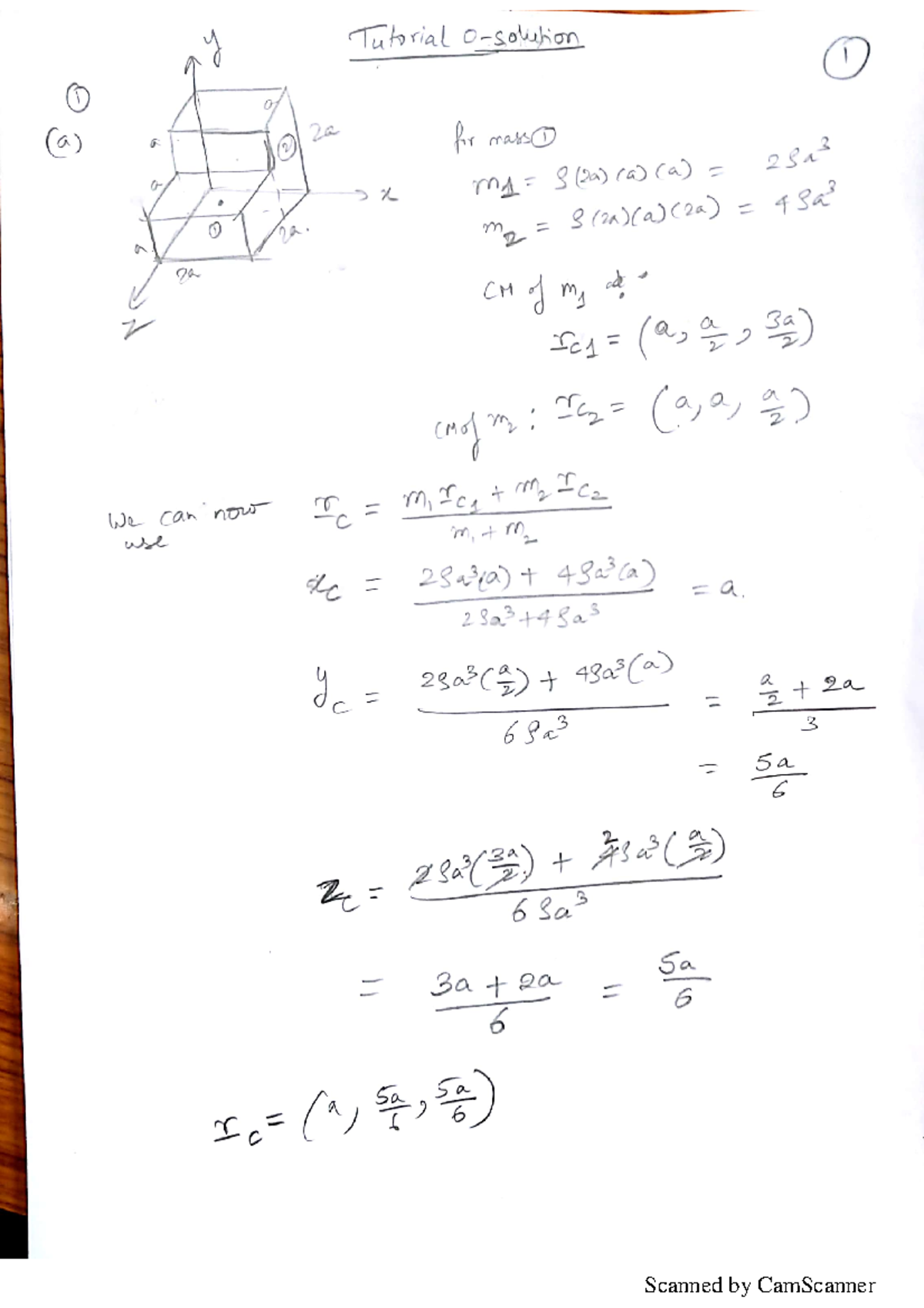 Tutorial-0-Sol - Tutorial Solutions - y Tutorial 1 1 (a) al 2a 2 for ...
