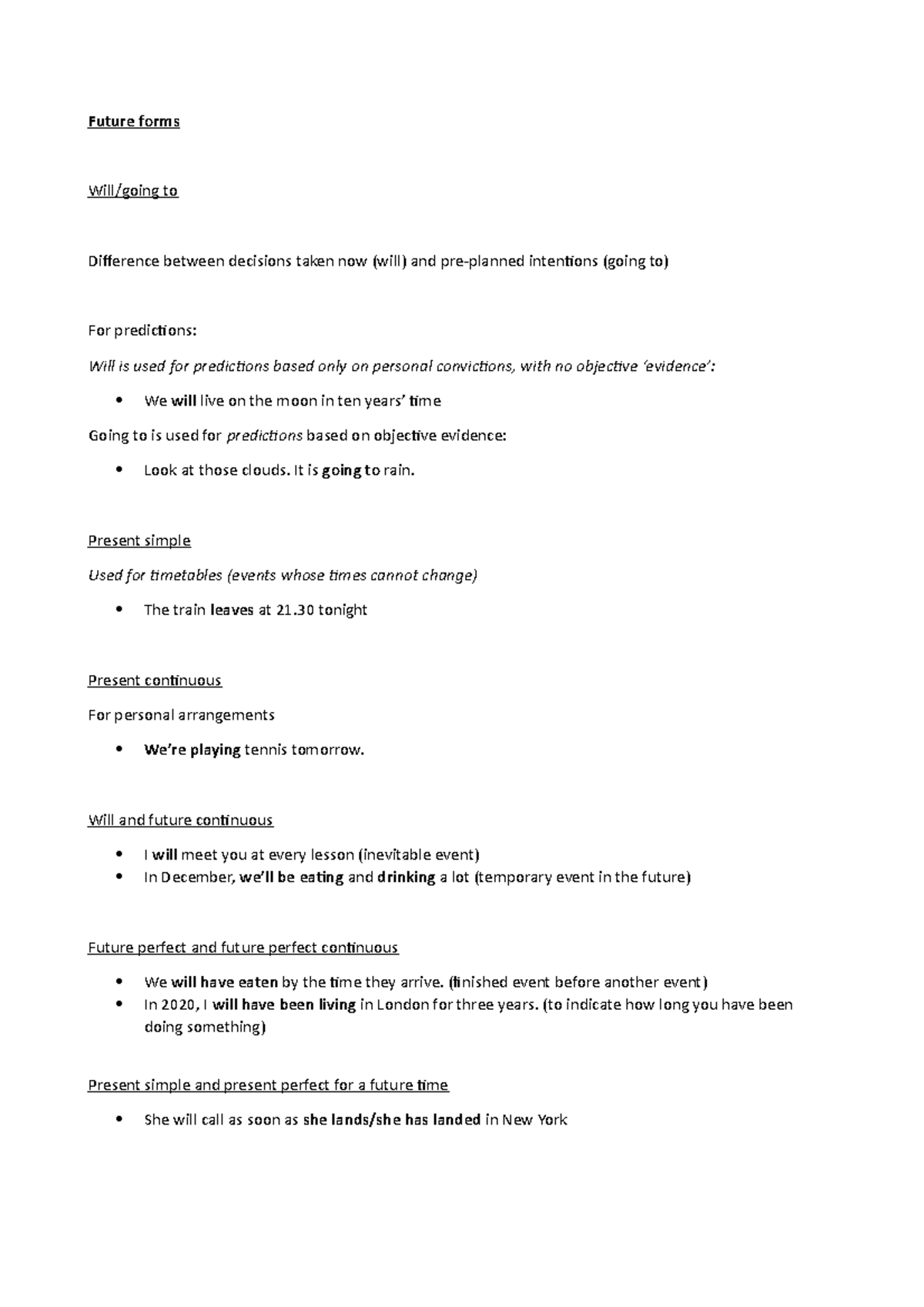 Lesson - Future forms - slide - Future forms Will/going to Difference ...