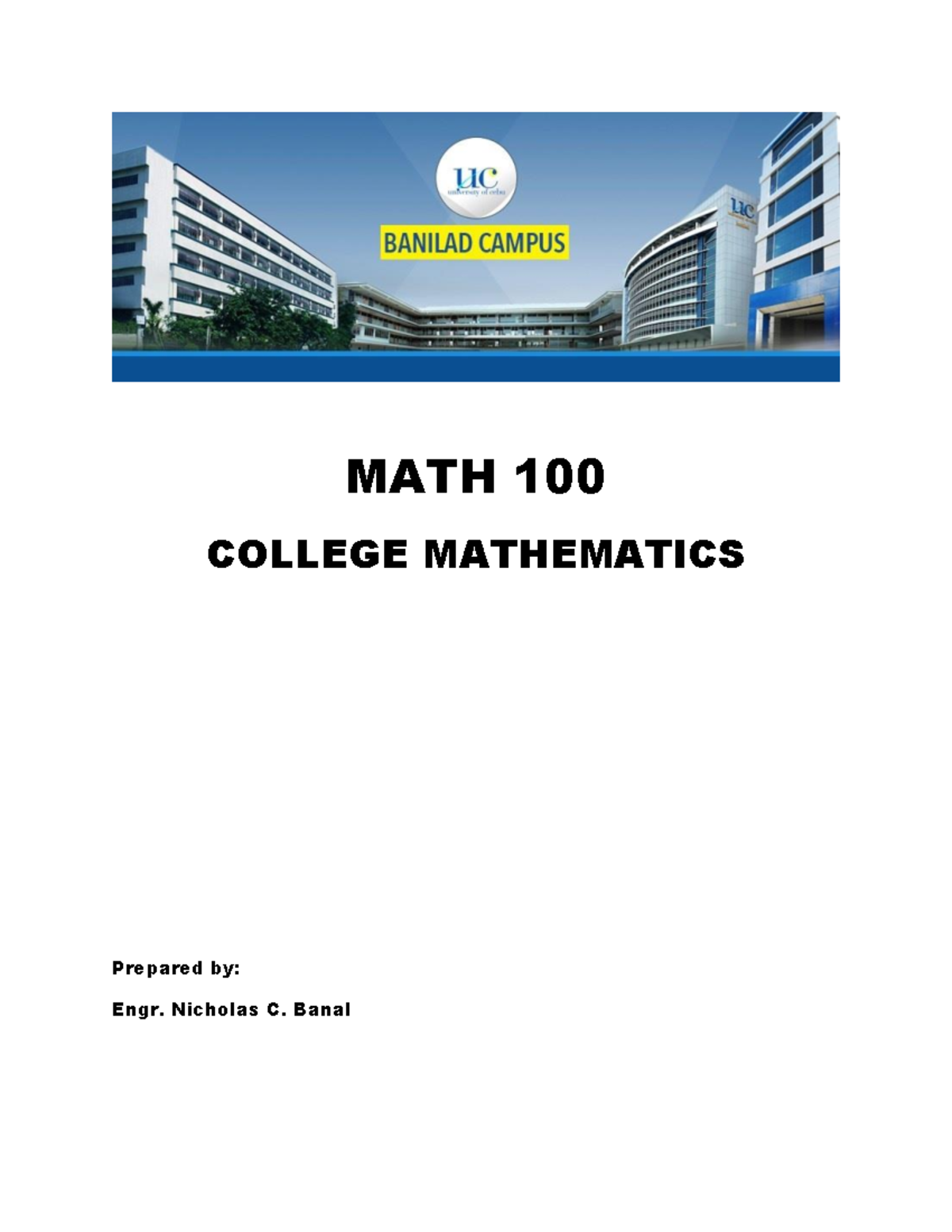 MATH 100 - Modules - iwant source - MATH 100 COLLEGE MATHEMATICS ...