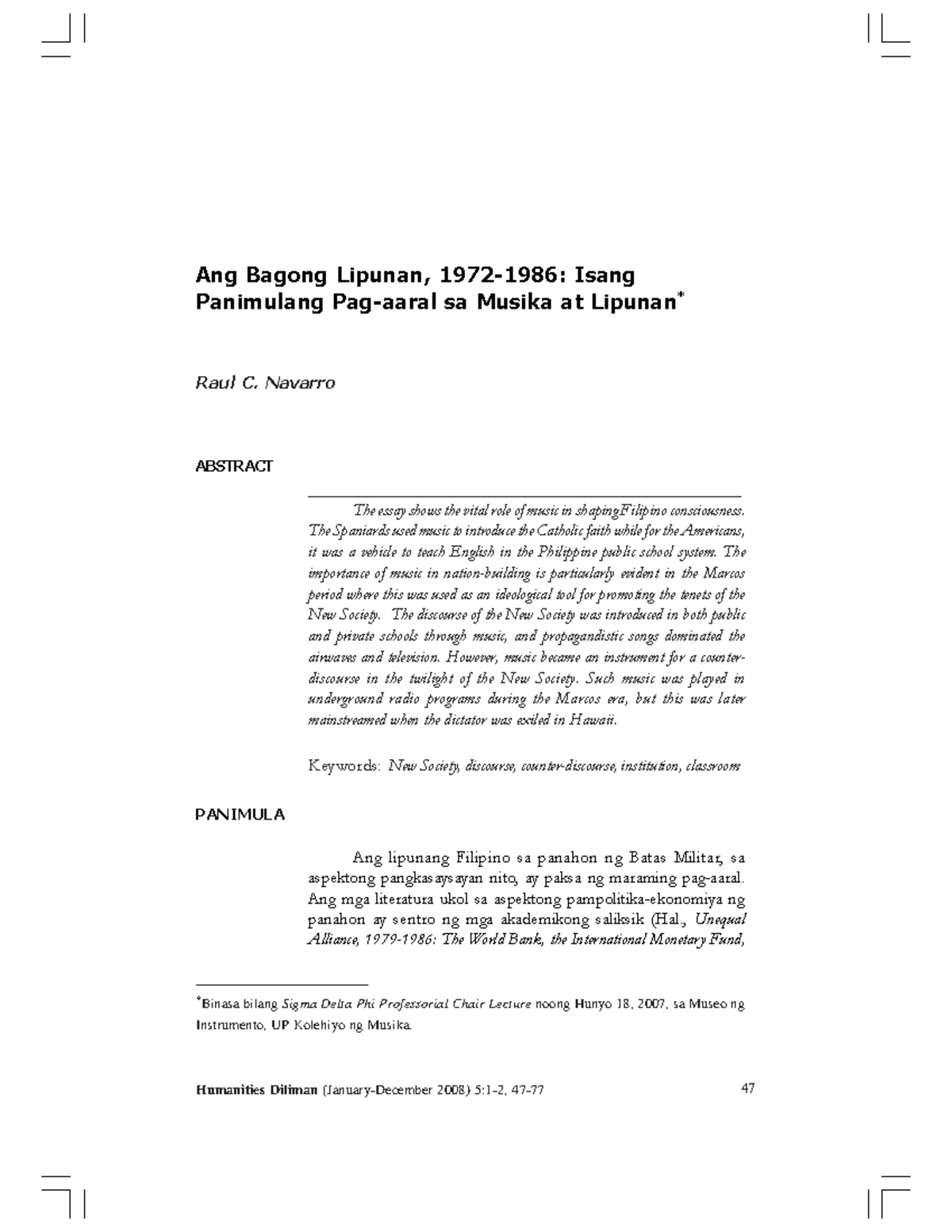 1480 1839 1 PB - Good paper for RRL - 47 Ang Bagong Lipunan, 1972-1986 ...