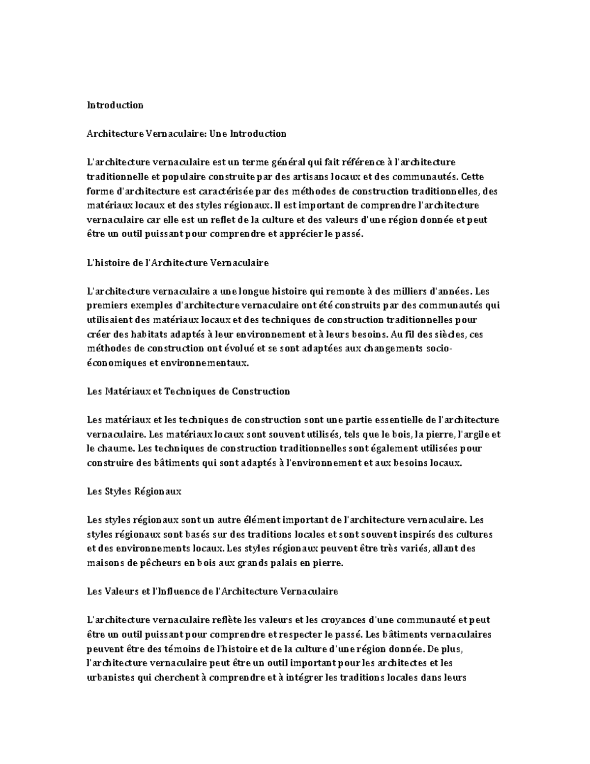 Architecture vernaculaire Notes de cours - Introduction Architecture ...
