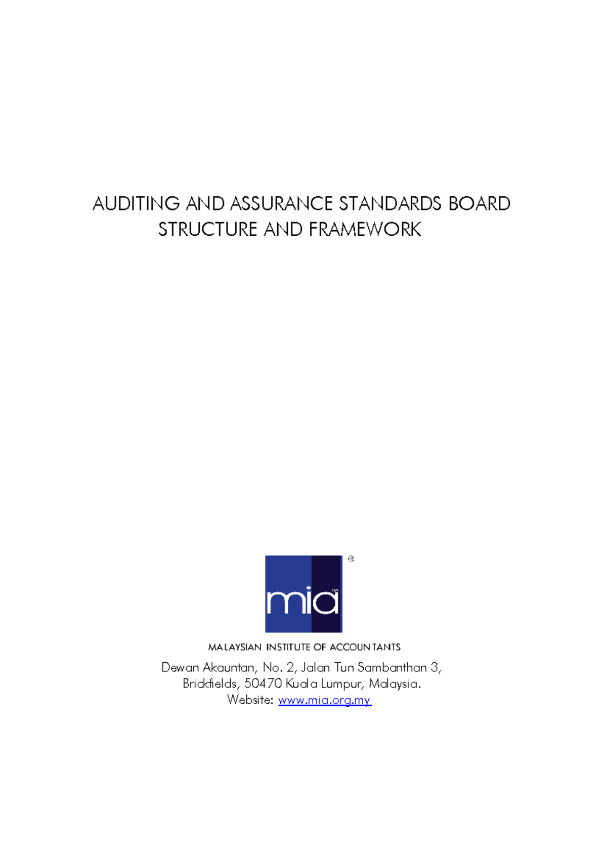 AASB Structure and Framework - AUDITING AND ASSURANCE STANDARDS BOARD ...