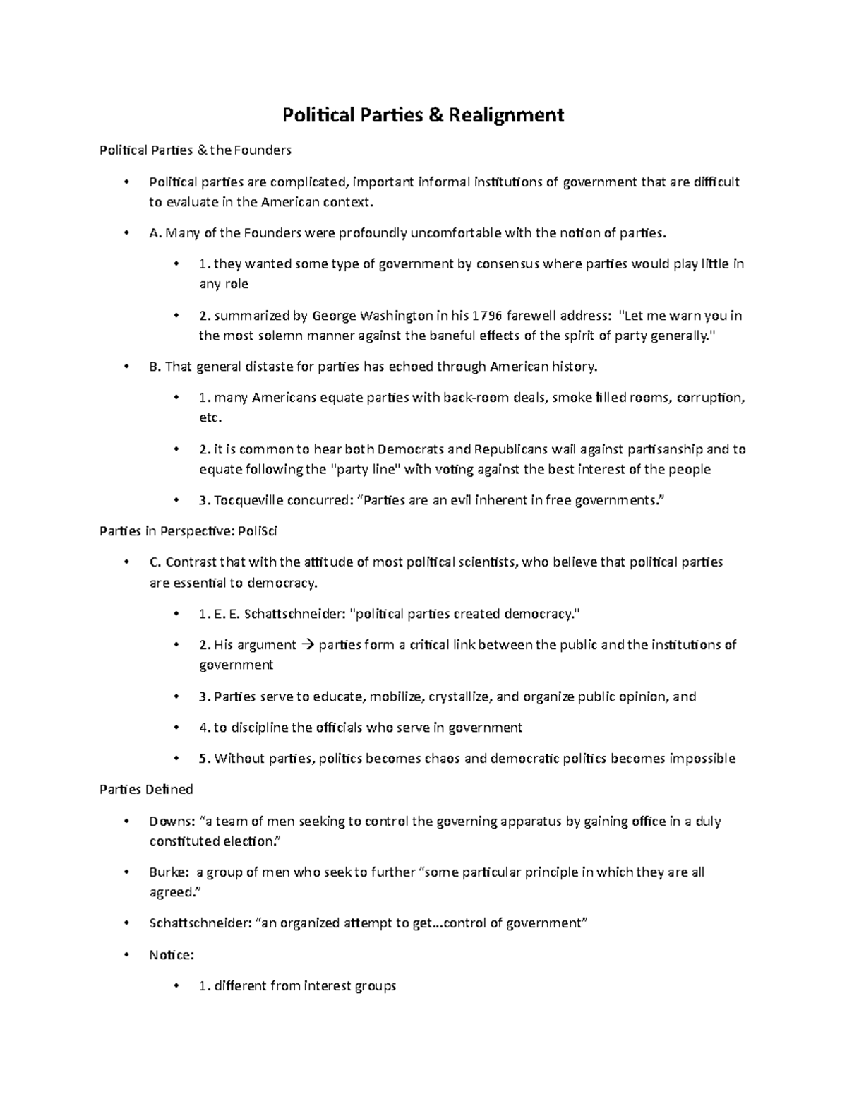 Political Parties - A. Many of the Founders were profoundly ...