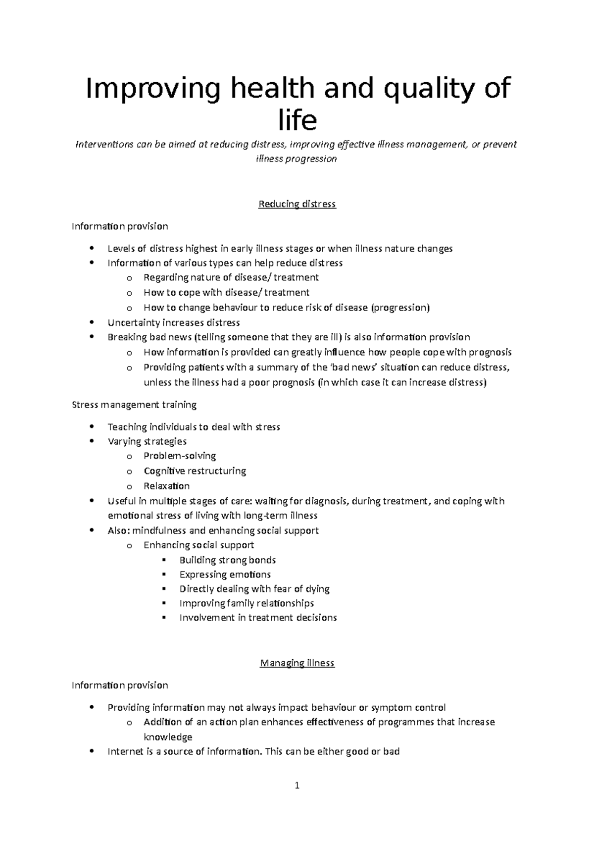 17 - Improving health and quality of life - Improving health and ...