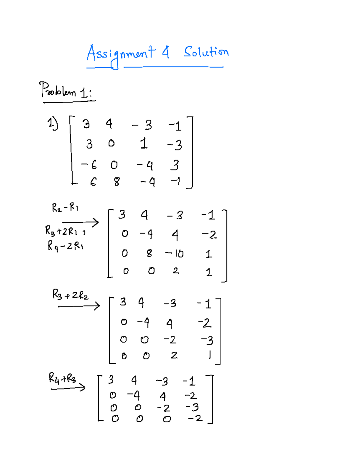 Assignment 4 Solution - Issignmentfolution Problemf 2 3 4 1 3 0 1 6 0 4 6 8 4 t Rft 3 4 3 I ...