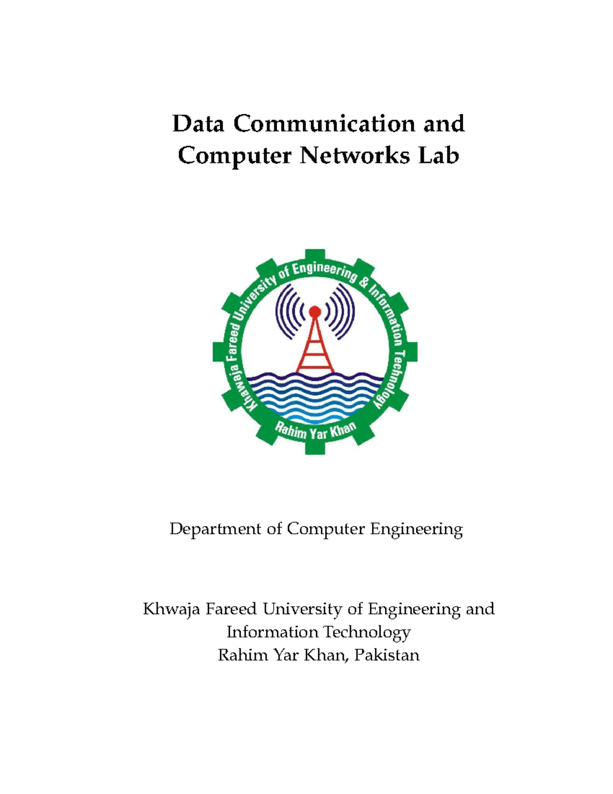 Data Communication and networks - Data Communication and Computer Networks Lab Department of ...