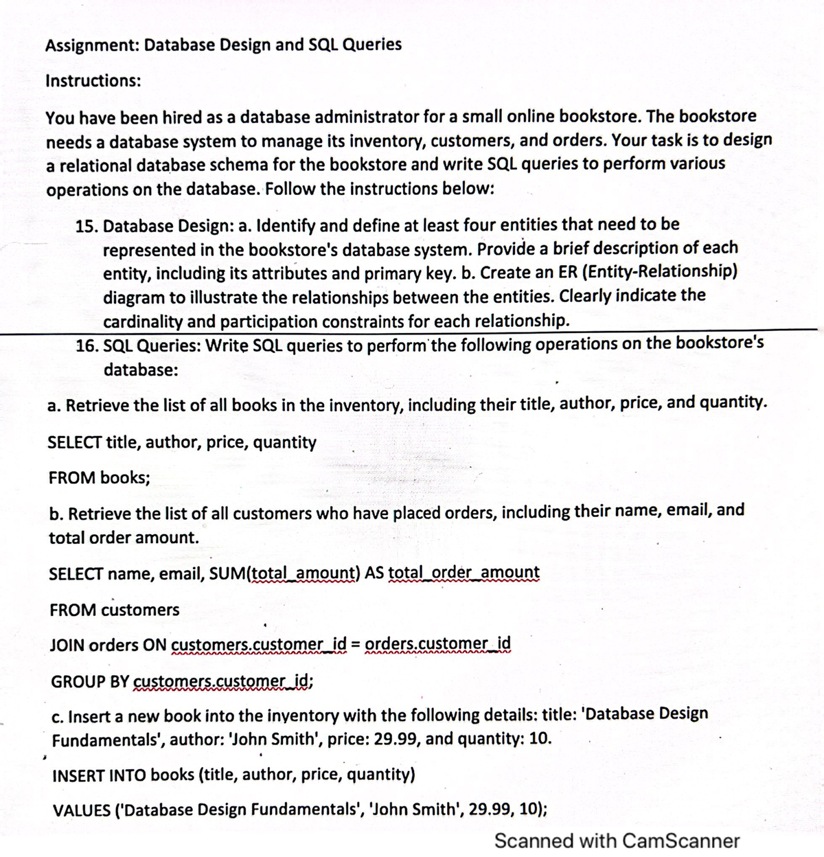 Database hw - Studocu