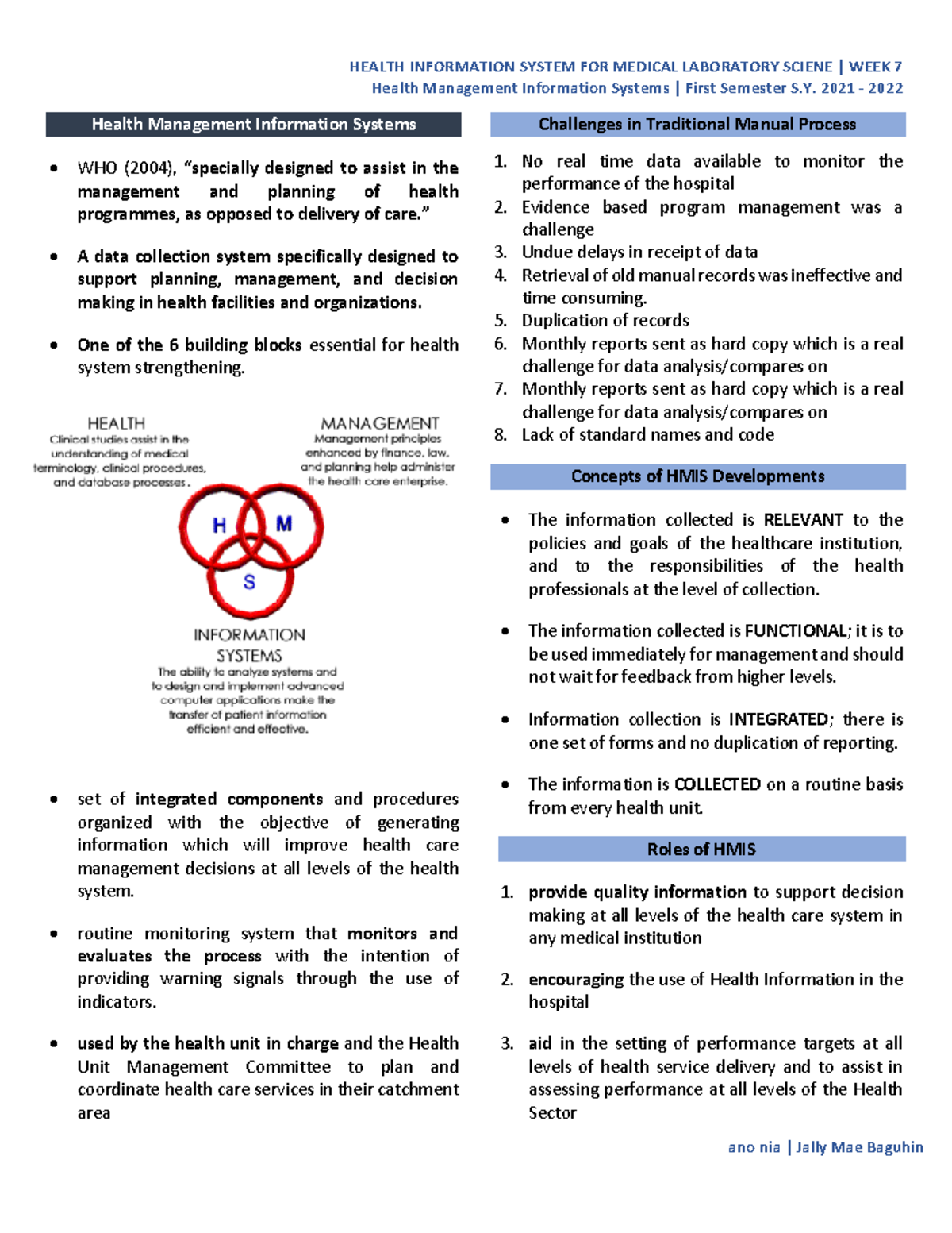 WEEK 7 ICTM Health Management Information System - Health Management ...