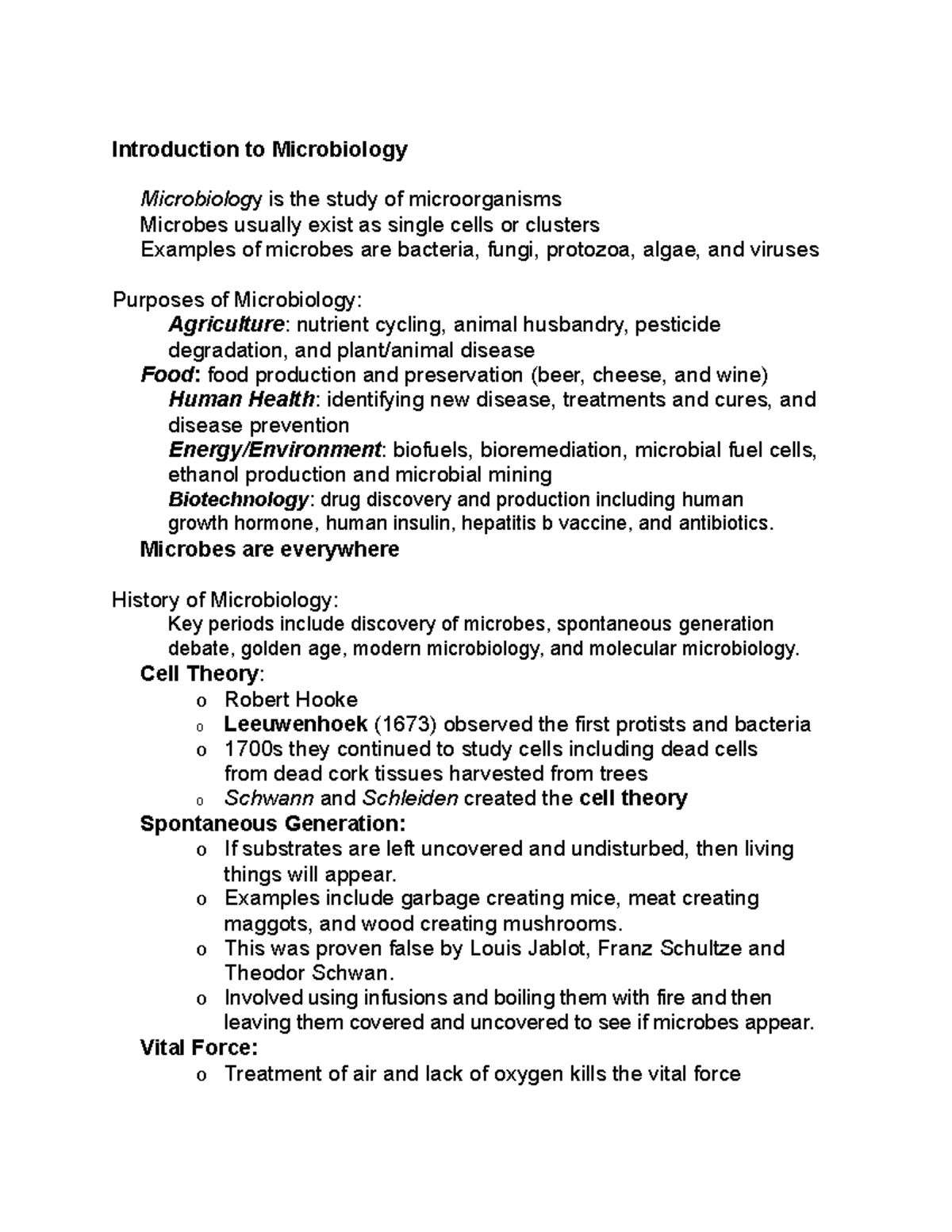 Introduction to Microbiology - Introduction to Microbiology ...