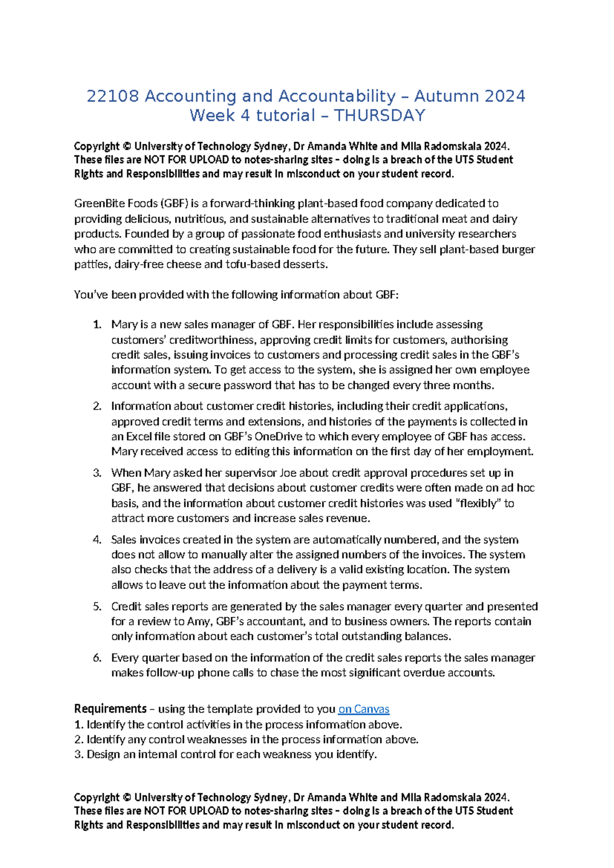 22108 AUT24 Week 4 Thursday copy - Copyright UTS 2022 22108 Accounting ...