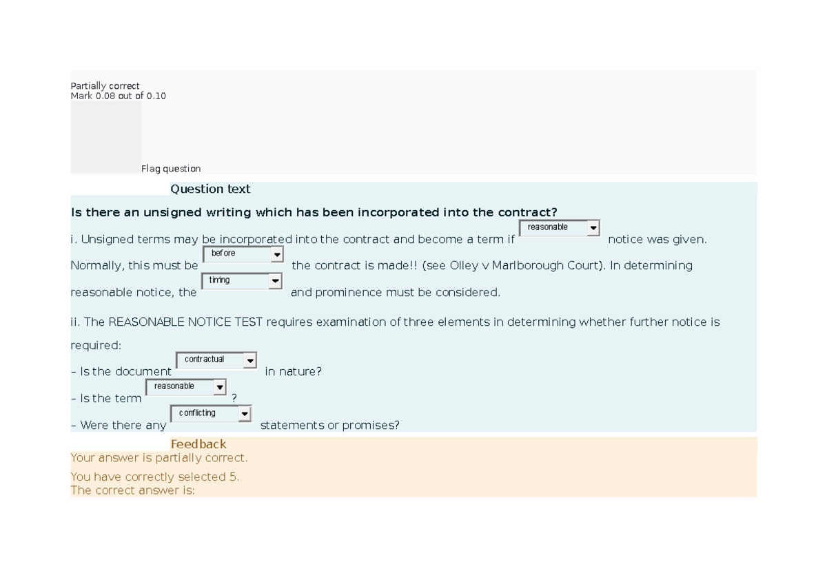 Final Tutorial Test - Just a sample - Partially correct Mark 0 out of 0 ...