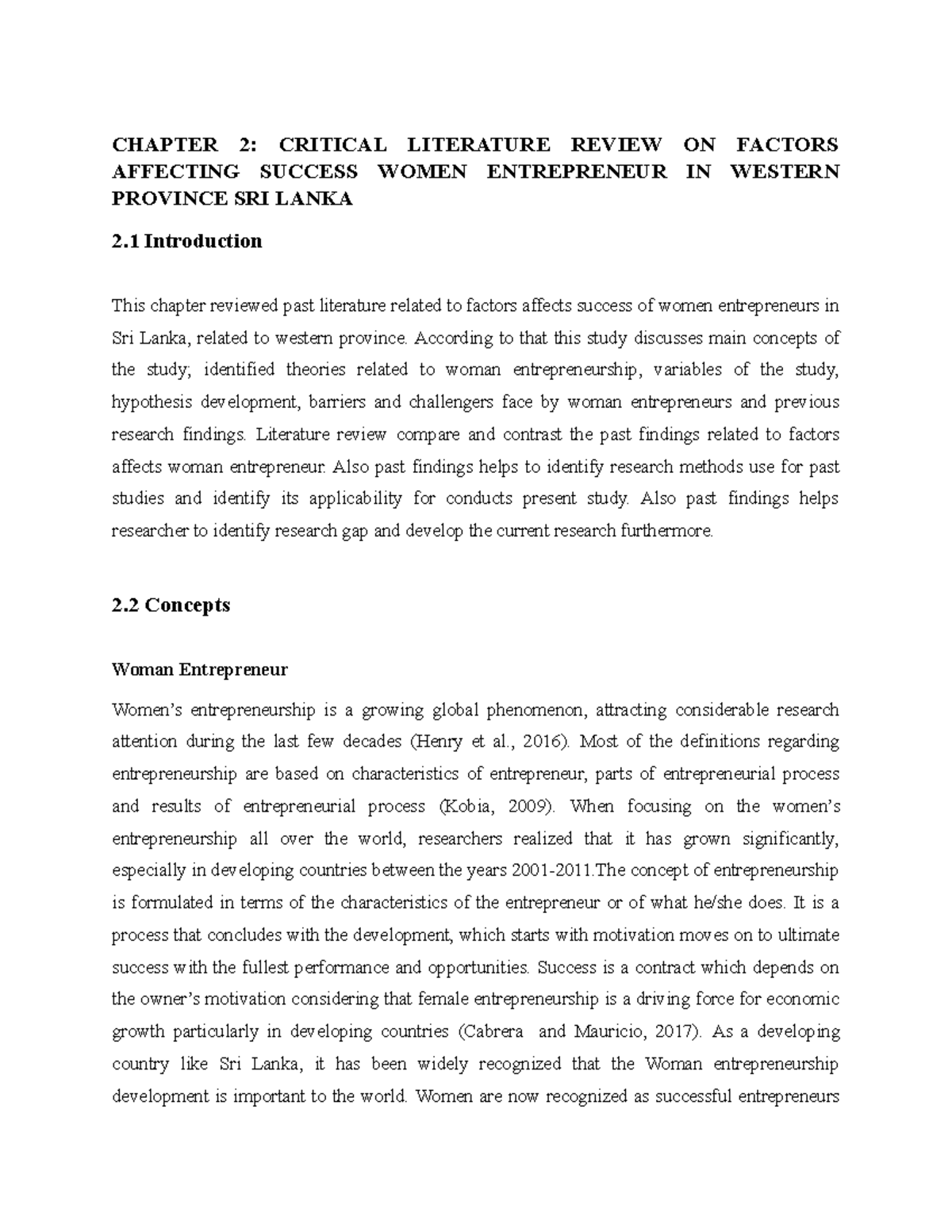 Chapter 2 edited - assignment - CHAPTER 2: CRITICAL LITERATURE REVIEW ...