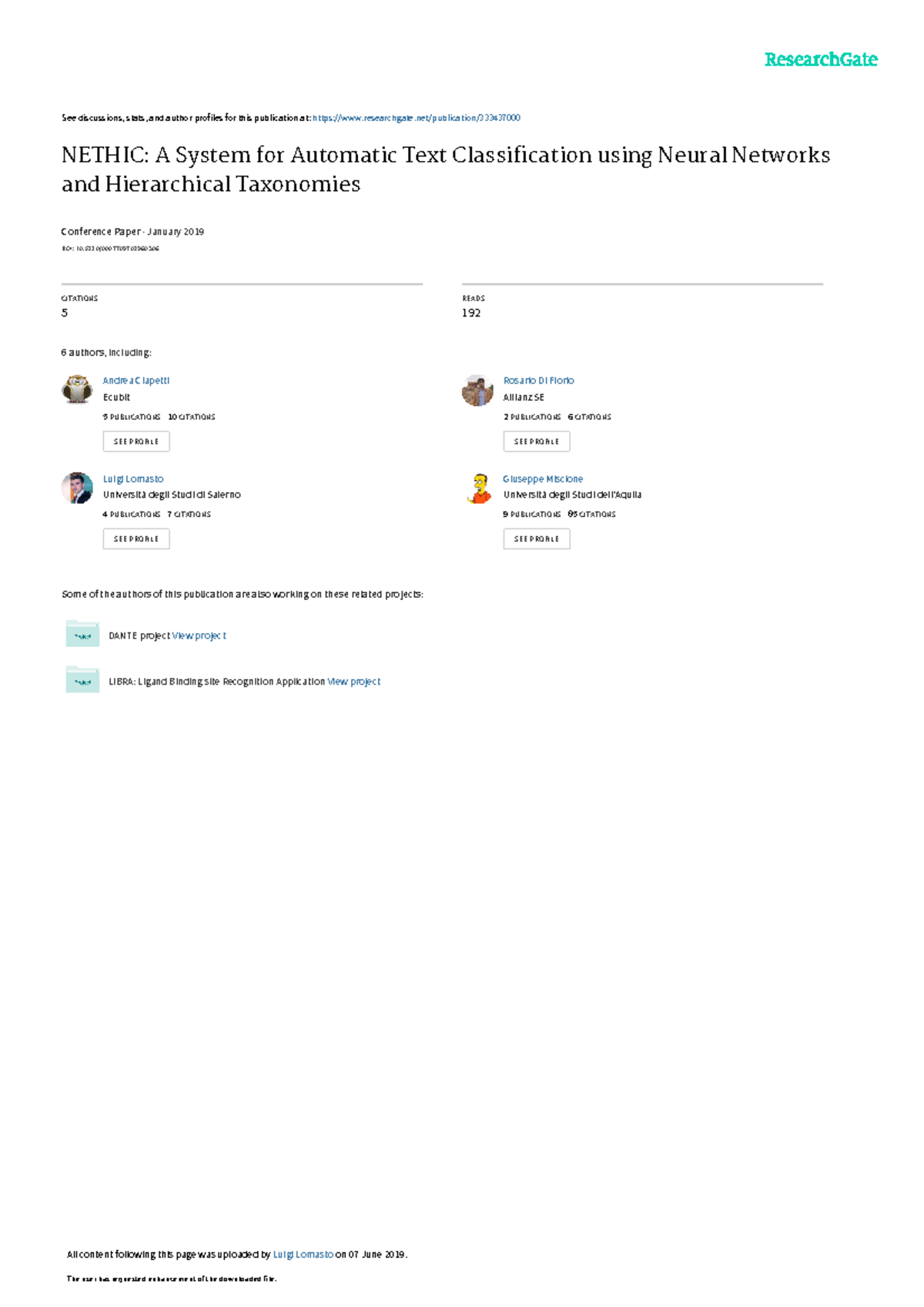 Nethic A System for Automatic Text Classification using Neural - See ...