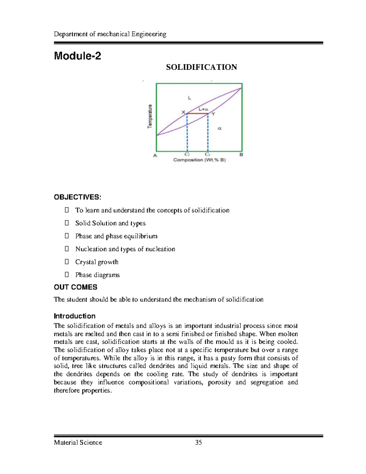 Material science (Alloys, Steels, Solidification) - Module ...