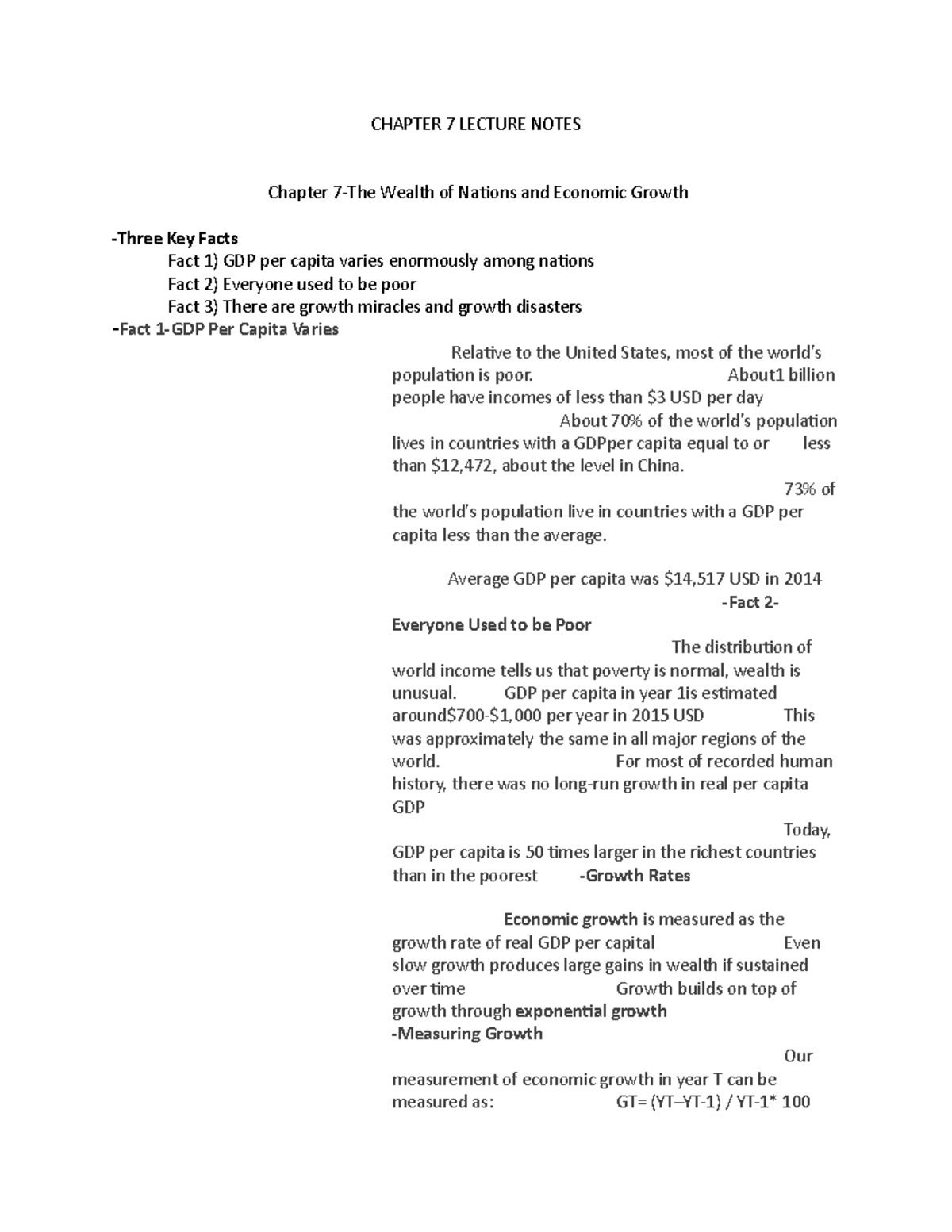 Chapter 7 Lecture Notes - CHAPTER 7 LECTURE NOTES Chapter 7-The Wealth ...