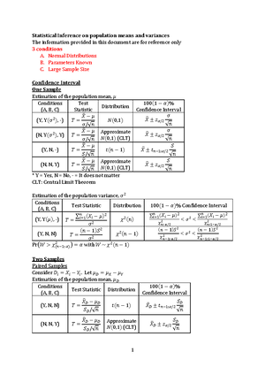 Probability and Statistics ST2334 - NUS - StuDocu