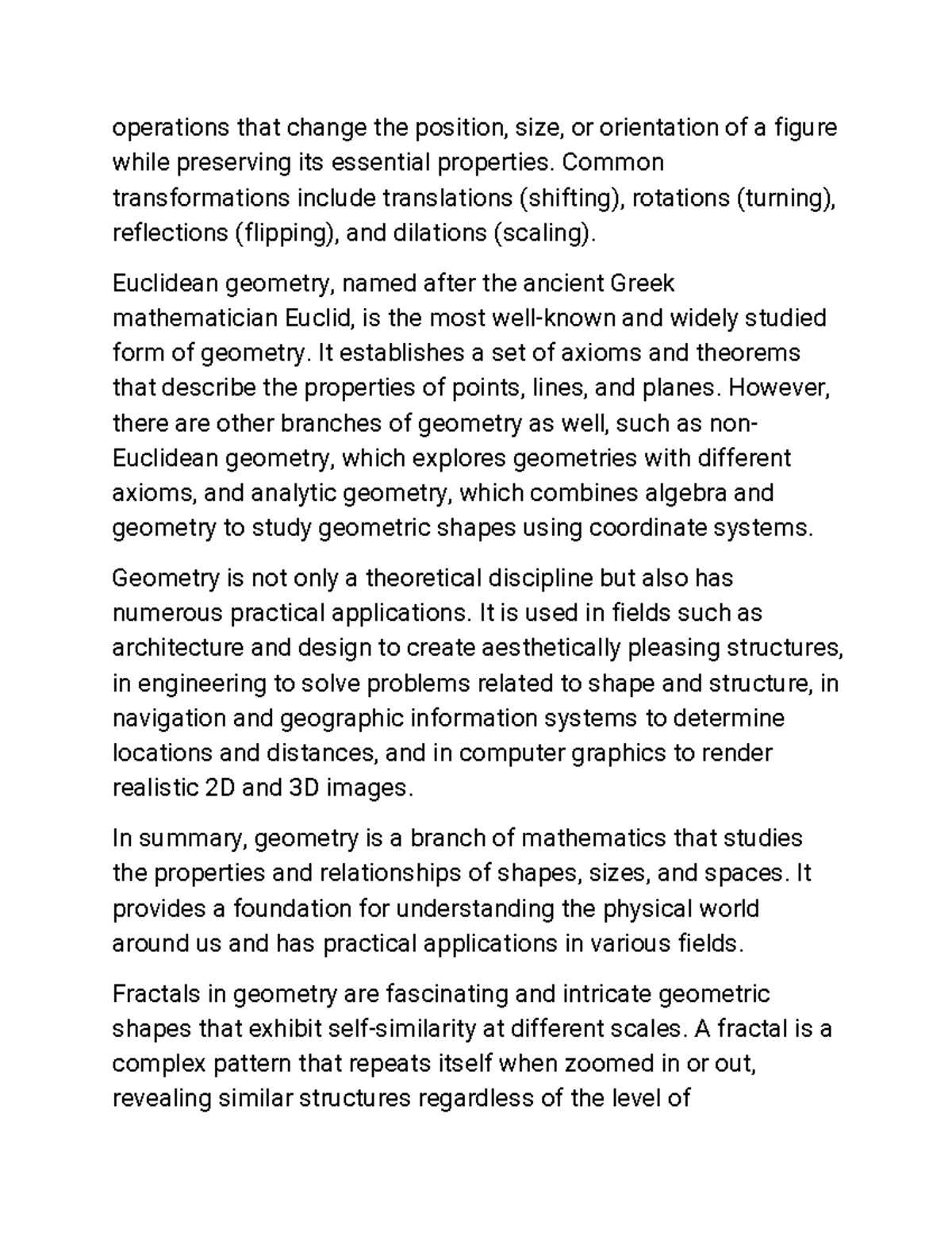 Introduction to Geometry-2 - operations that change the position, size ...