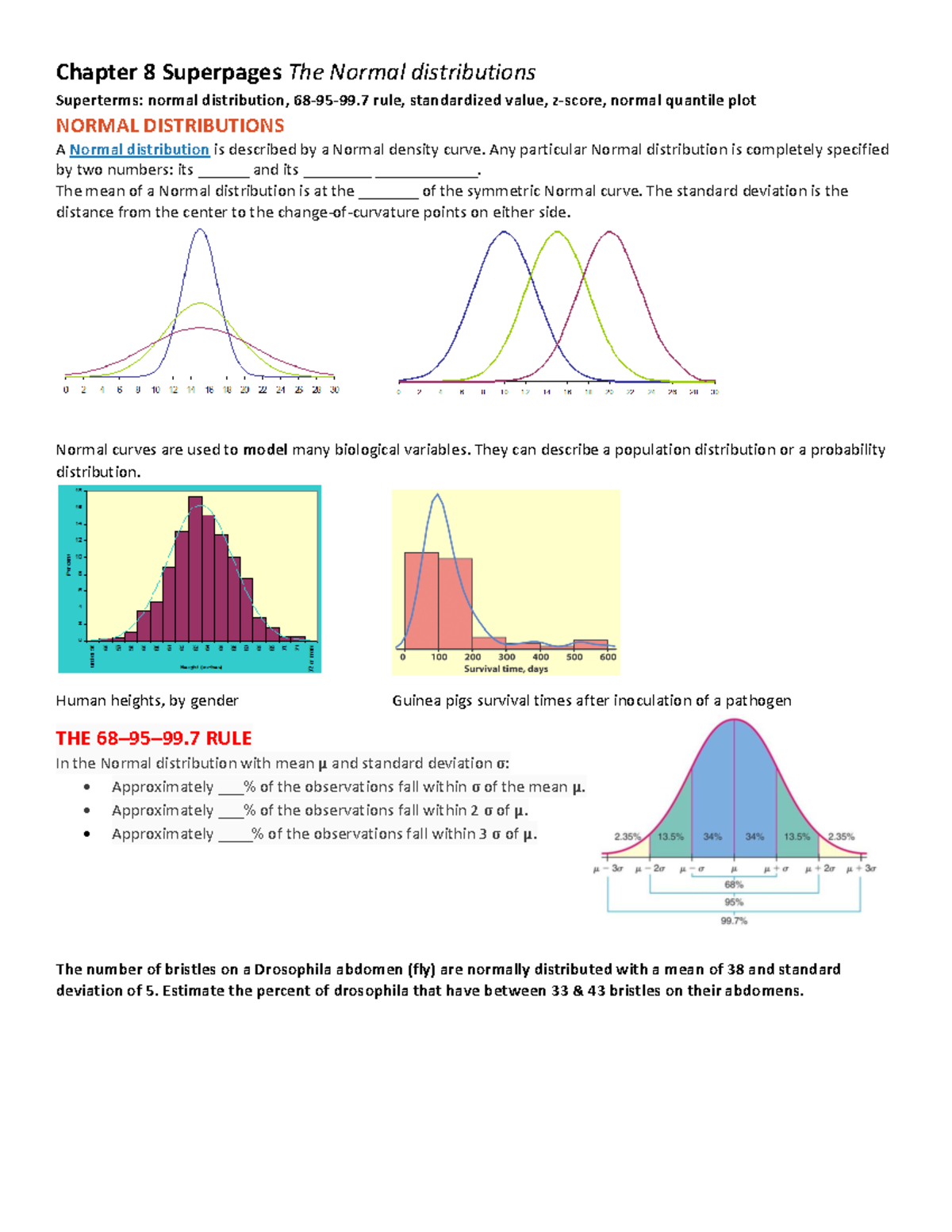 Ch 8 Superpages - Chapter 8 Superpages The Normal distributions ...