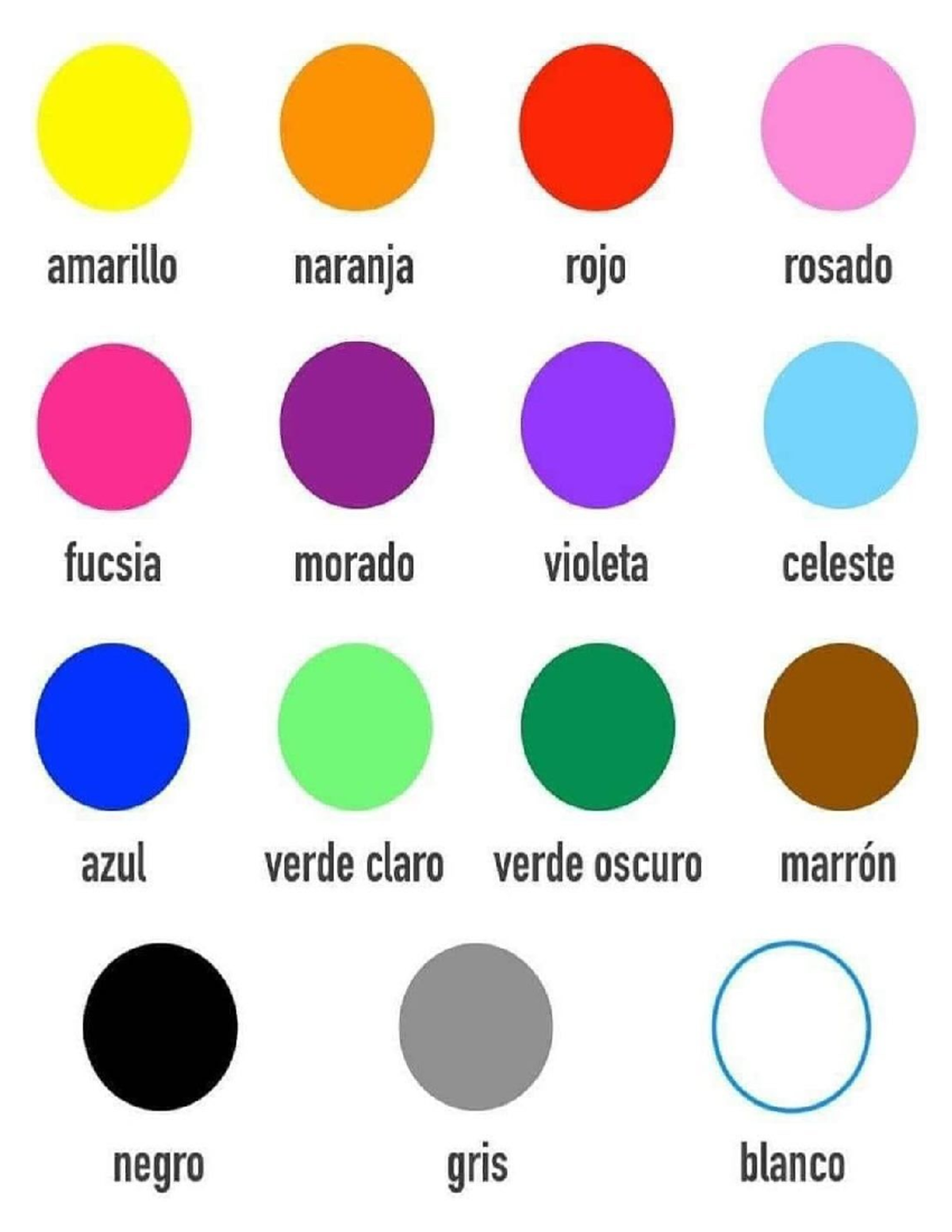 Colores - matematicas - 0000 amarillo naranja rojo rosado oooo fucsia ...