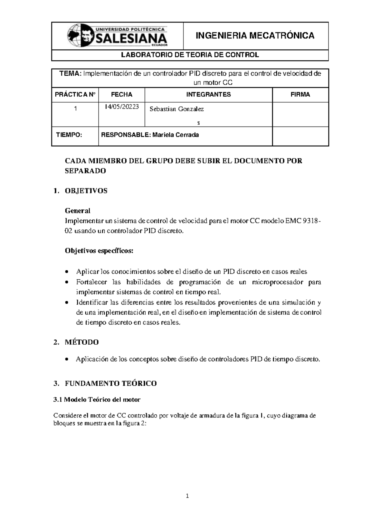 Implementación del control de velocidad de un motor CC usando un PID ...