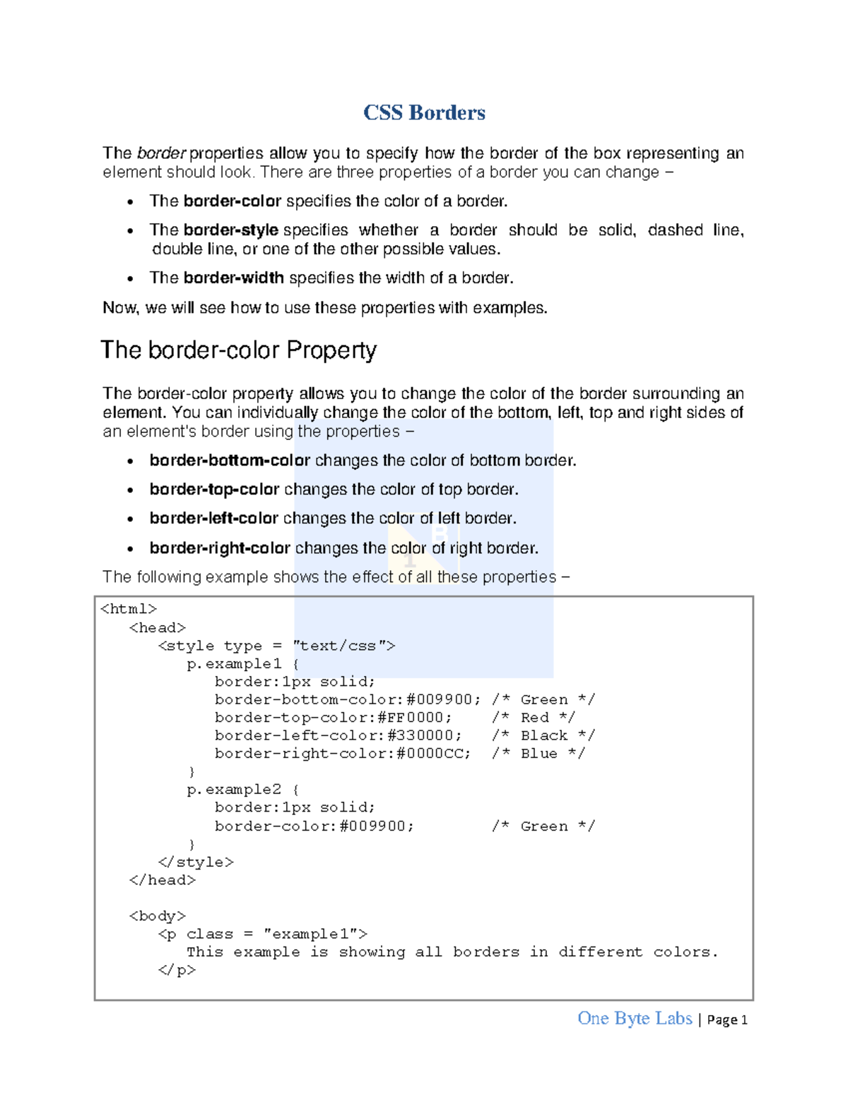 10 Css Borders Best Notes Css Borders The Border Properties Allow