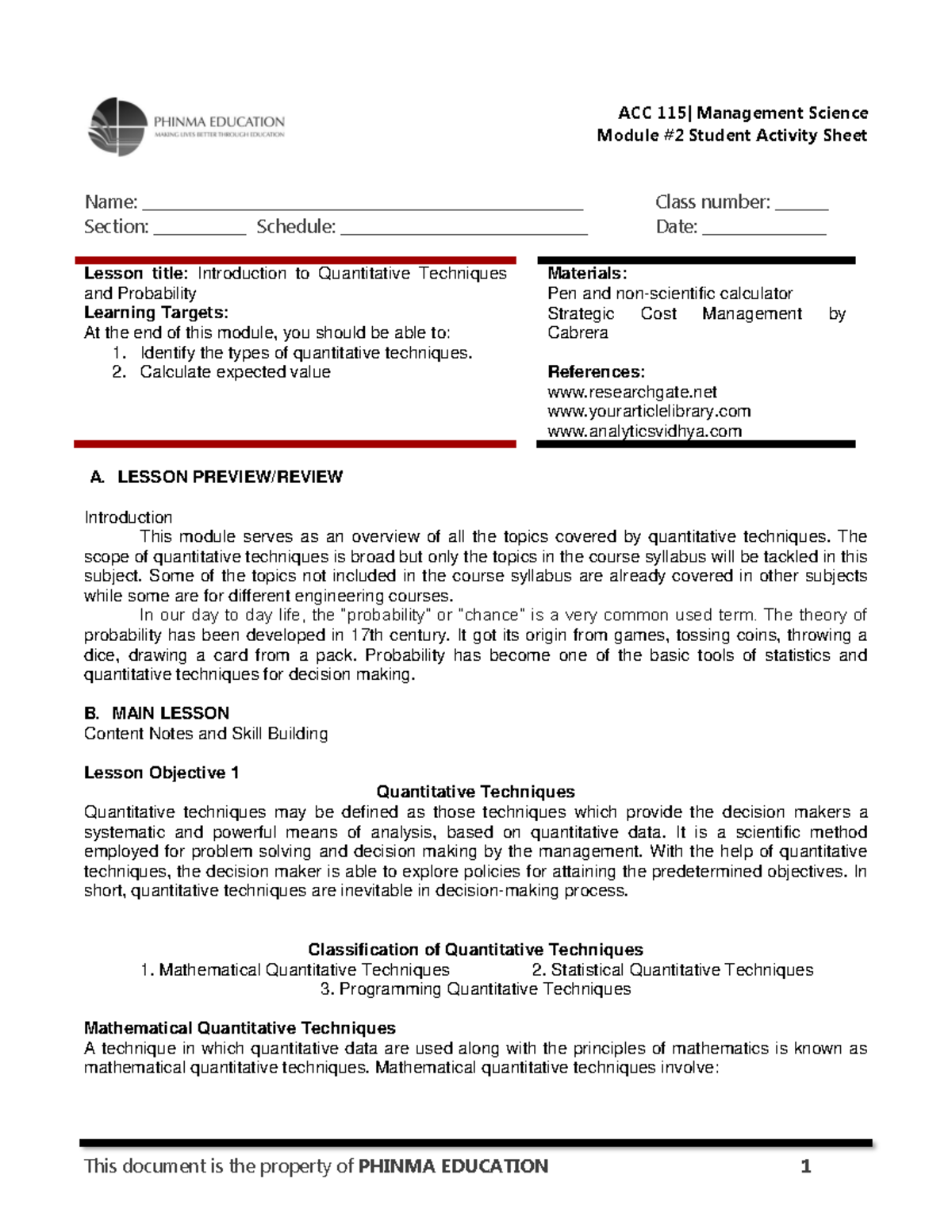 Inbound 1634411405017299761 - Module #2 Student Activity Sheet Name ...