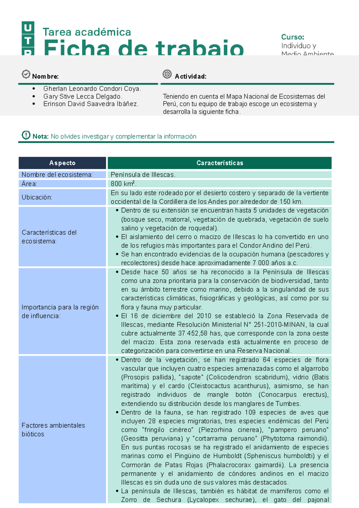 Gherlan Condori TS2 - Proteger el bosque de manglar, que alberga una ...