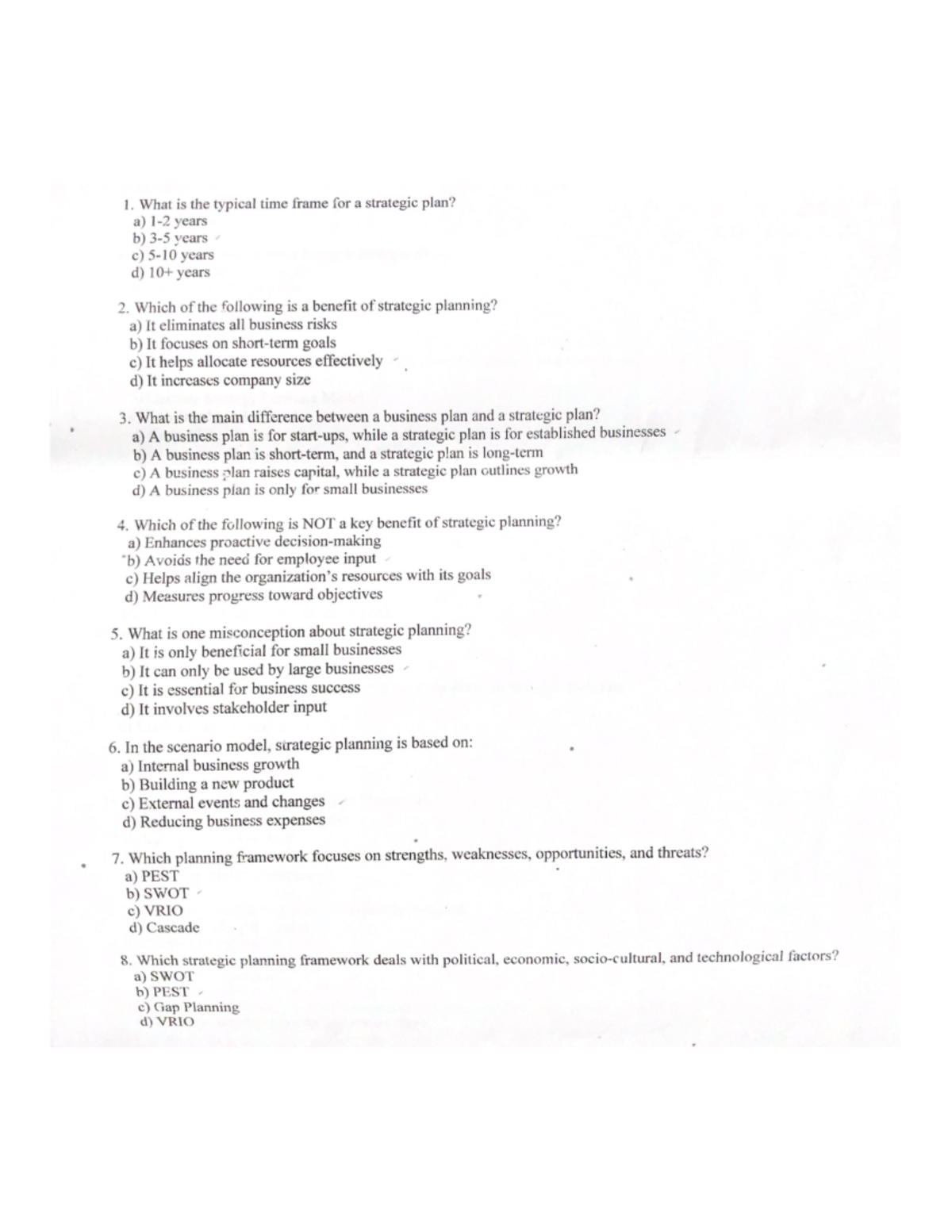 SBA - Use this material as practice set - 1. What is the typical time ...