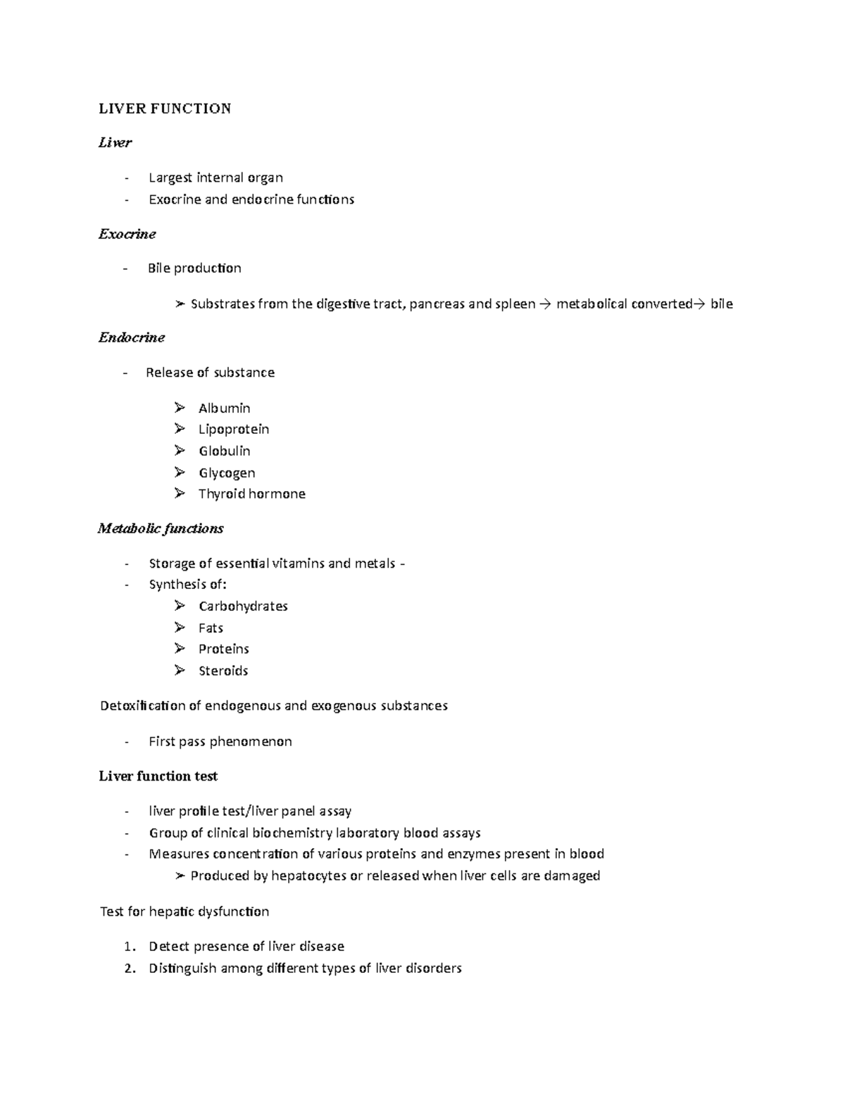Liver Function - LIVER FUNCTION Liver - Largest internal organ ...