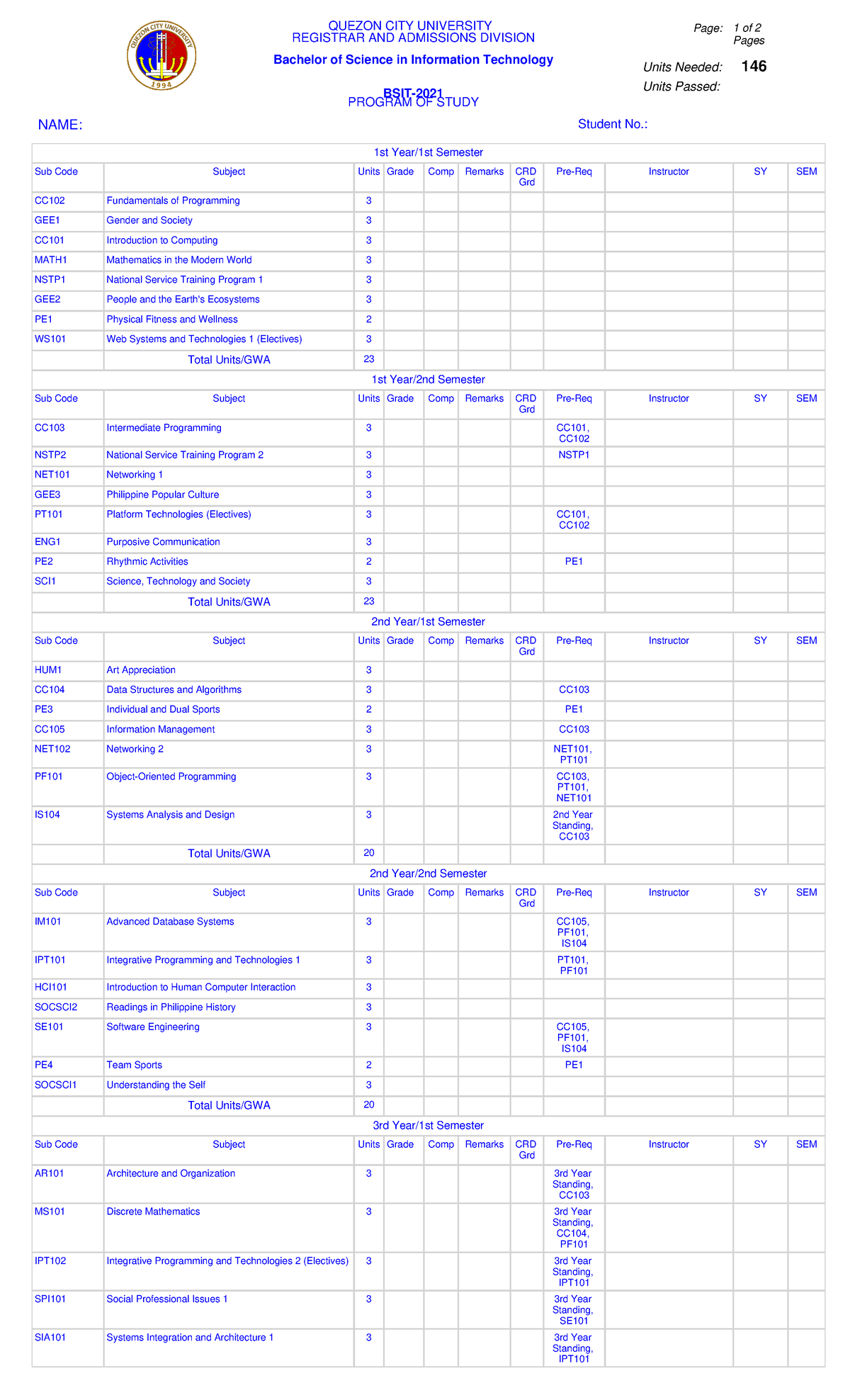 Inbound 3486923561048196776 - 1st Year/1st Semester Sub Code Subject ...