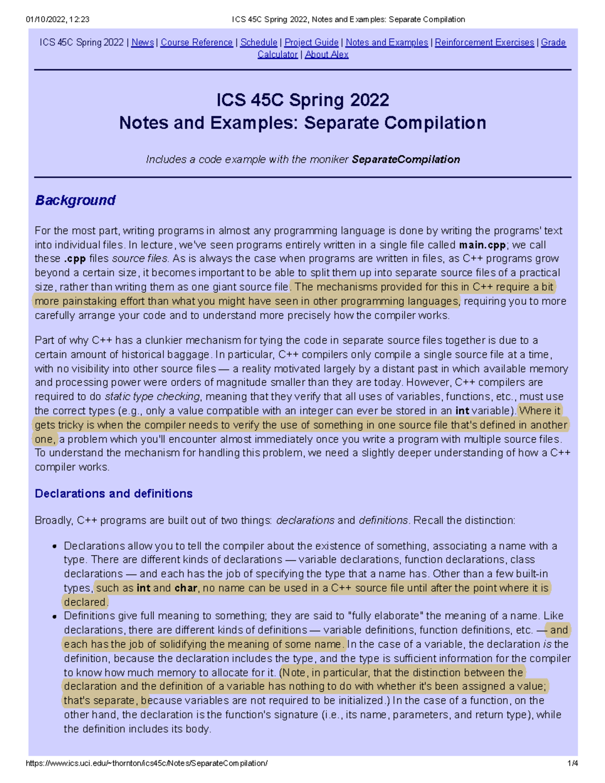 ICS 45C Spring 2022, Notes and Examples Separate Compilation - ICS 45C ...