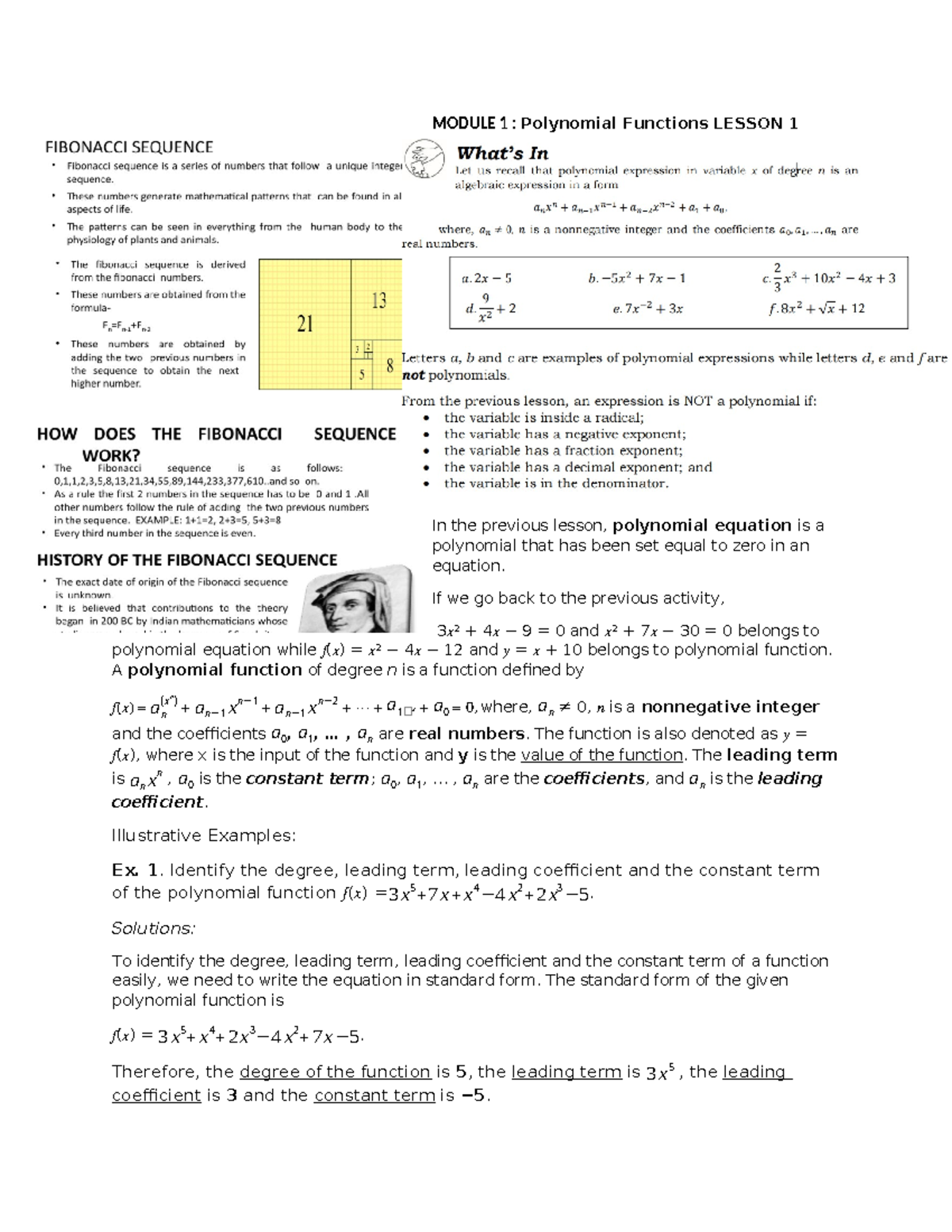 MATH Quarter 2 - This has lecture notes and reviewer - MODULE 1 ...