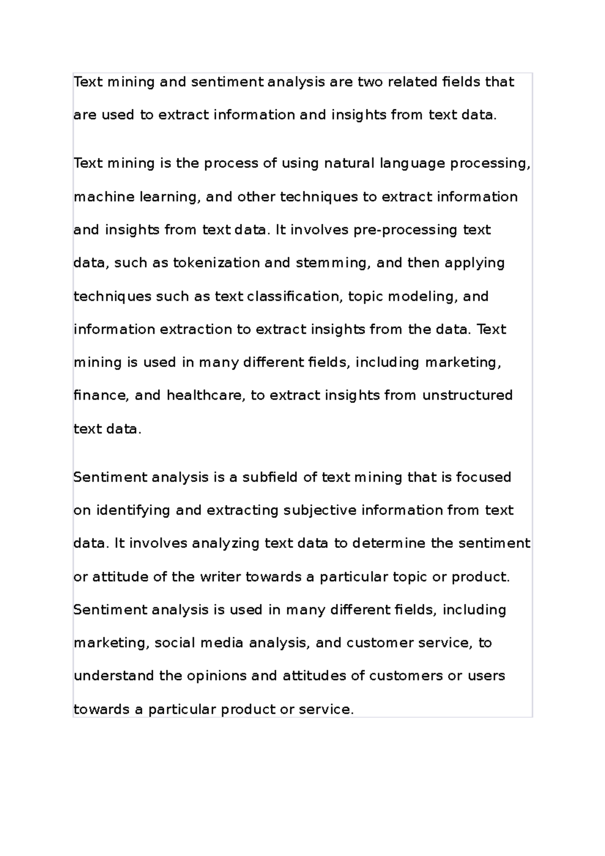 Text mining and sentiment analysis - Text mining is the process of ...