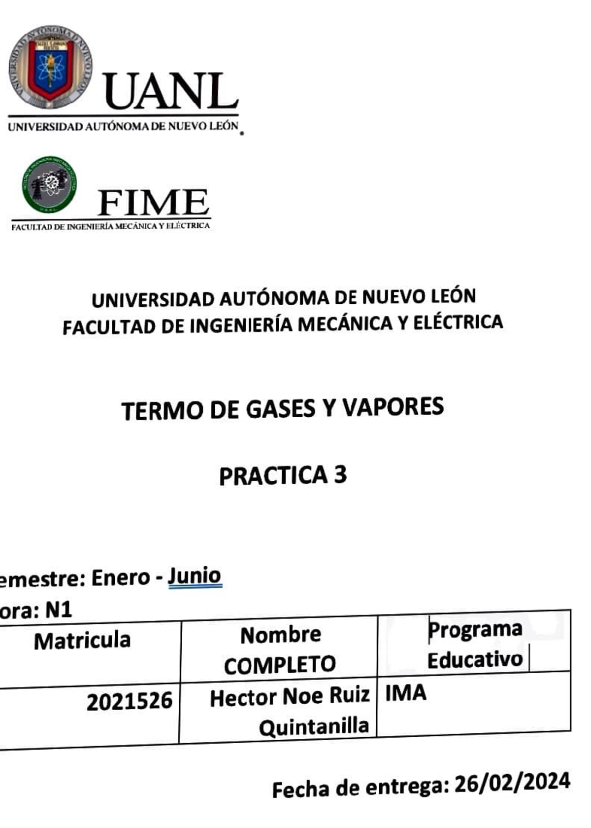 P3 HNRQ 2021526 - Praccticas de laboratorio - Termodinámica De Gases Y Vapores Y Laboratorio ...