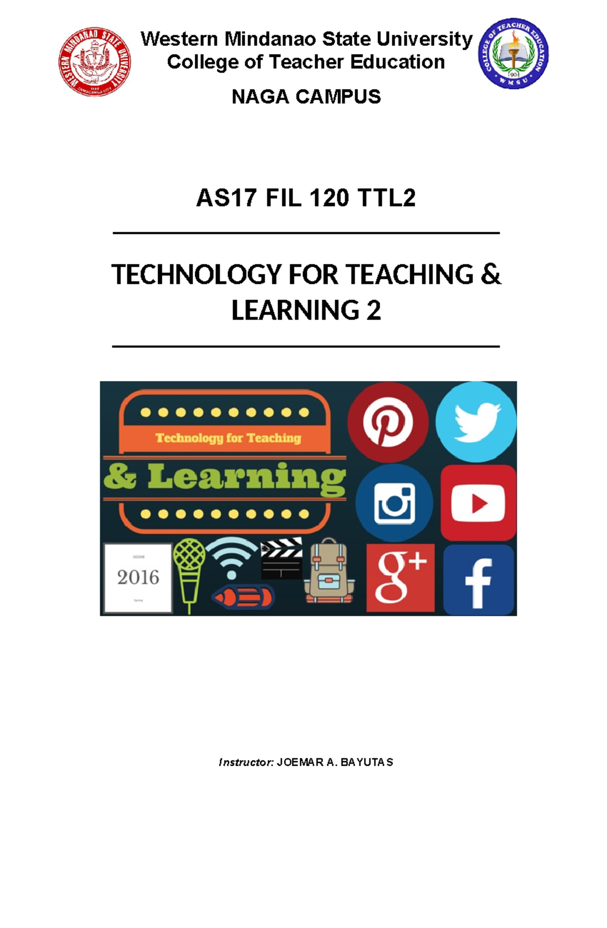 Week 4 AS17 FIL 120 TTL2 Topic 4 - Western Mindanao State University ...
