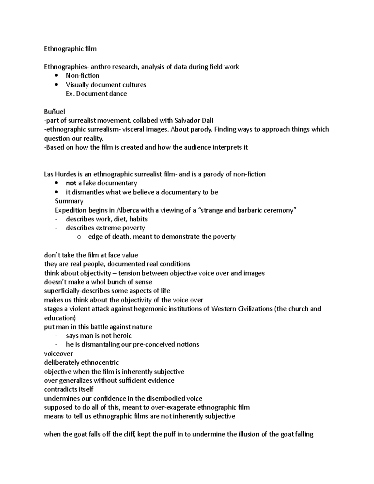 Ethnographic film notes - Ethnographic film Ethnographies- anthro ...