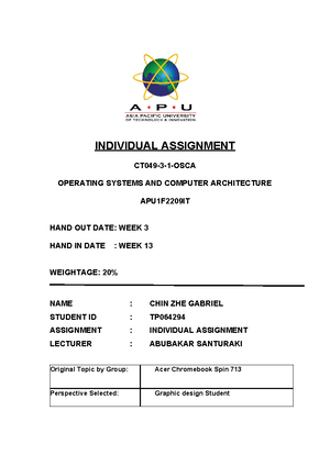 OSCA Individual - OPERATING SYSTEMS AND COMPUTER ARCHITECTURE CTO49-3-1-OSCA INDIVIDUAL ...