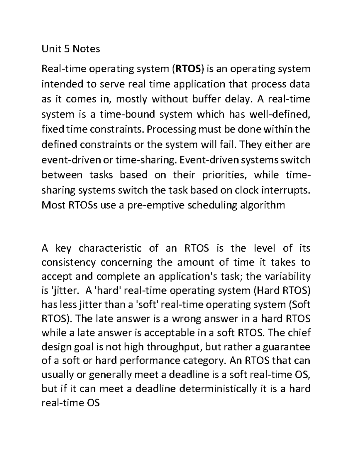 Defining an RTOS - Prof. Pavitra - Unit 5 Notes Real-time operating ...