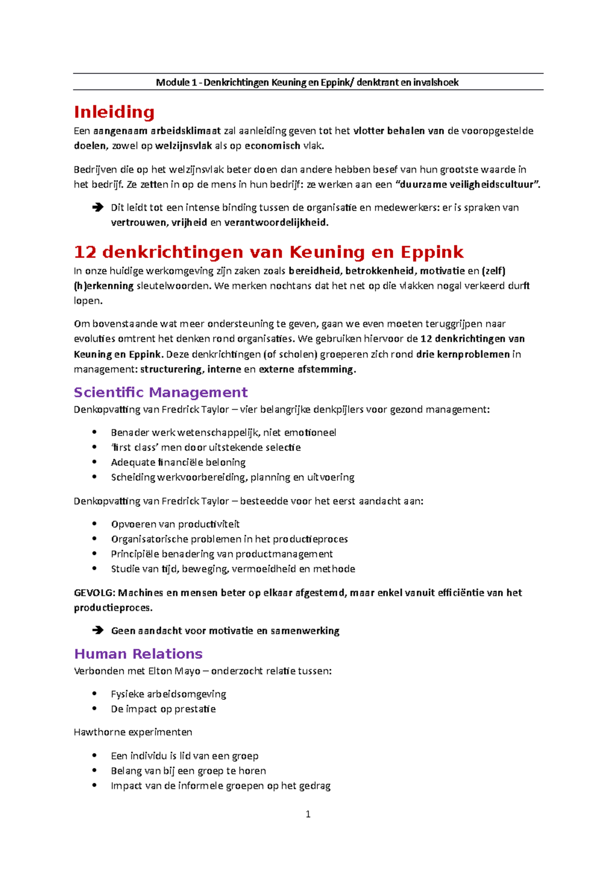 Veilig gedrag en cultuur 2 - Module 1 - Denkrichtingen Keuning en ...