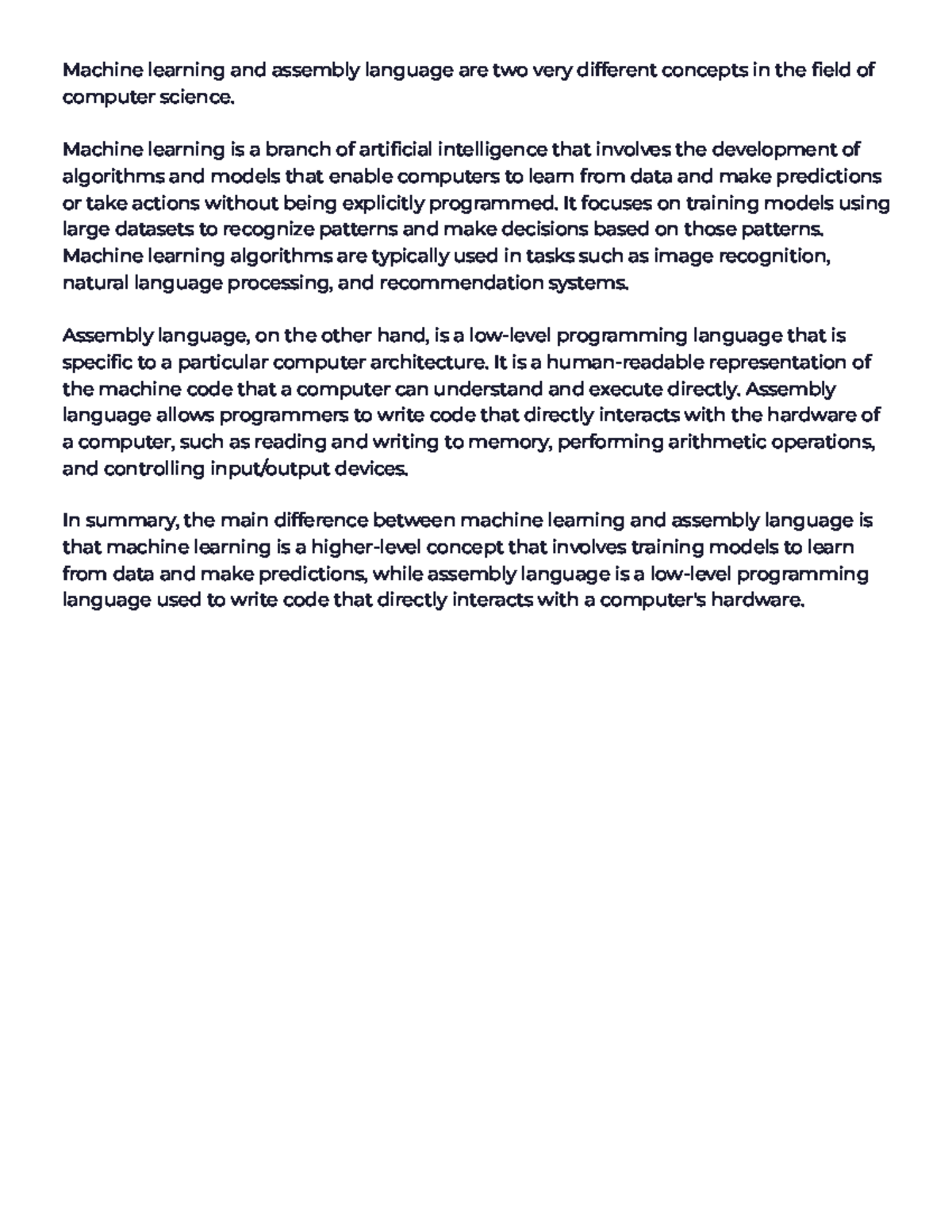 4.Machine learning and assembly language - Machine learning is a branch ...