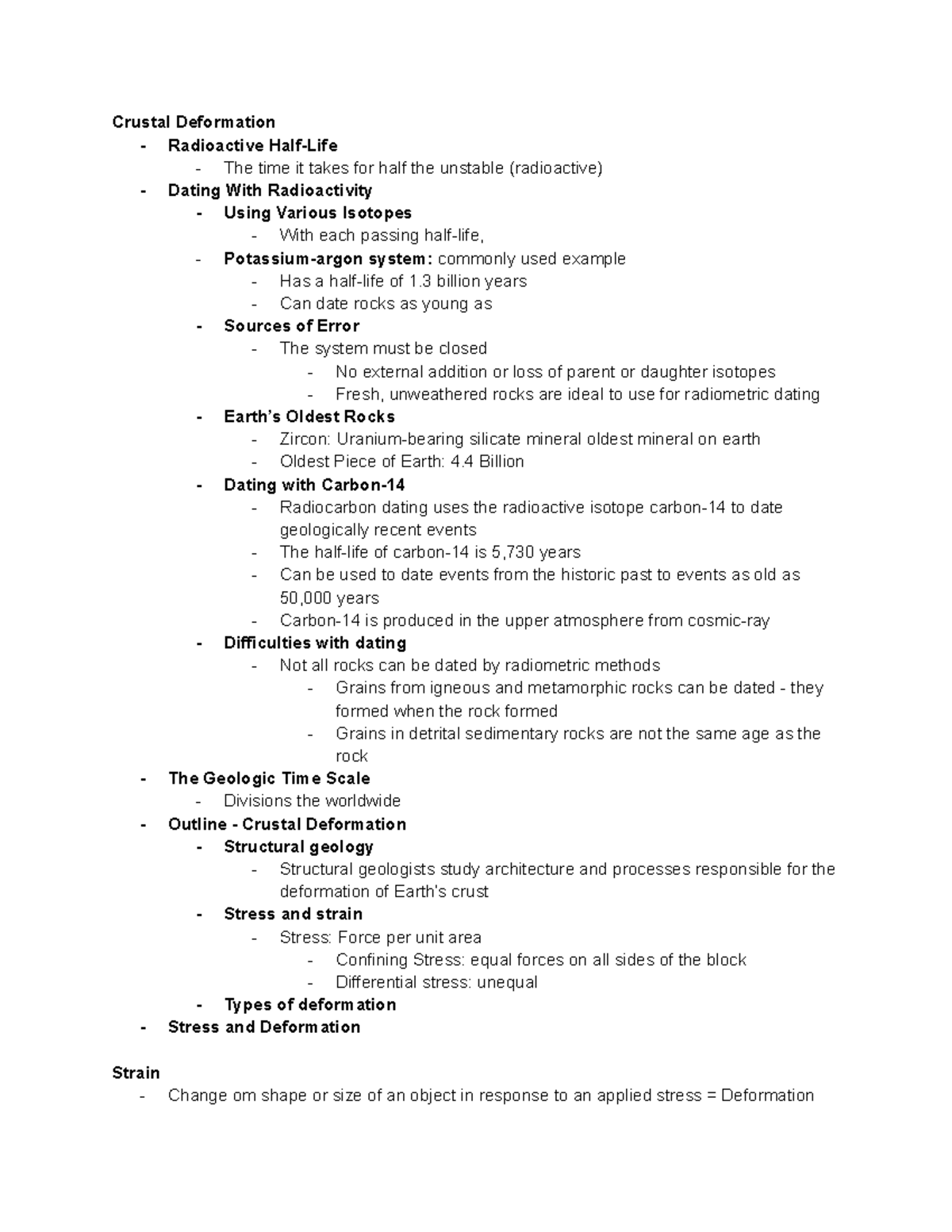 Crustal Deformation Physical Geology Notes - Crustal Deformation ...