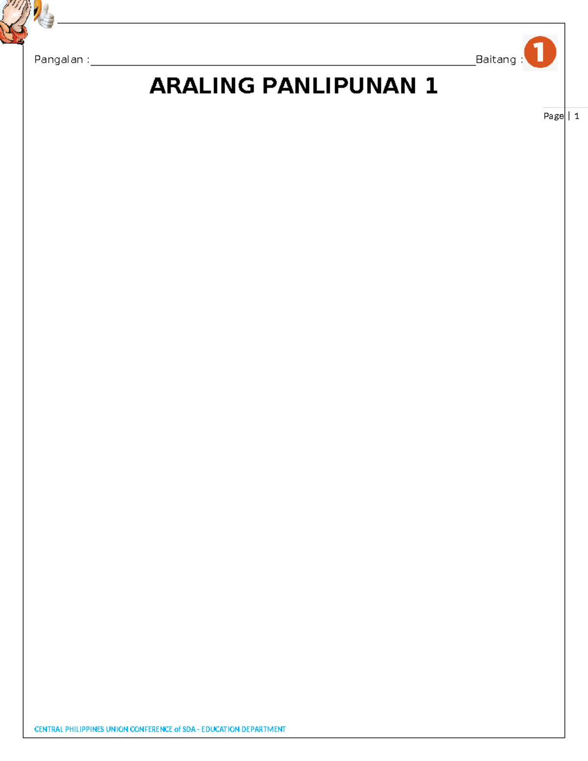 ARAL. PAN-Q4-week-1- Distansiya-AT- Direksiyon-ARAL-PAN1-3 - Copy - Page | 1 Pangalan - Studocu