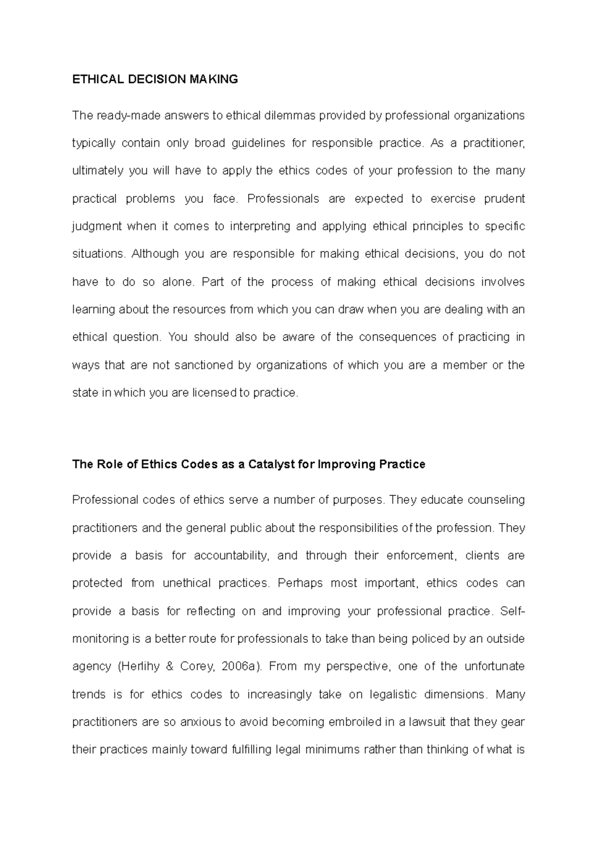 Ethical Decision Making - ETHICAL DECISION MAKING The ready-made ...